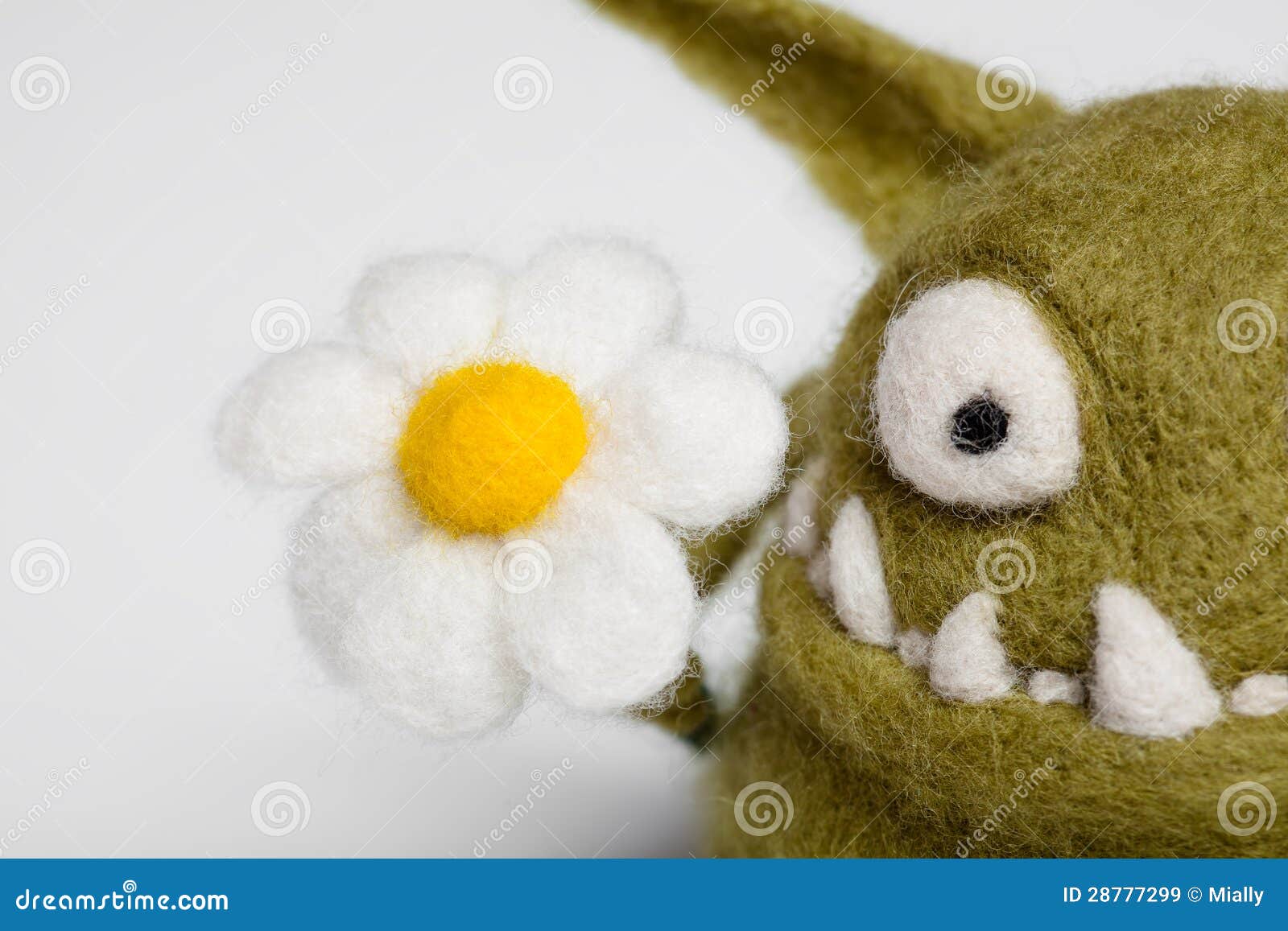 Felted Toy Mosters with Flower Stock Image - Image of handmade, gift ...