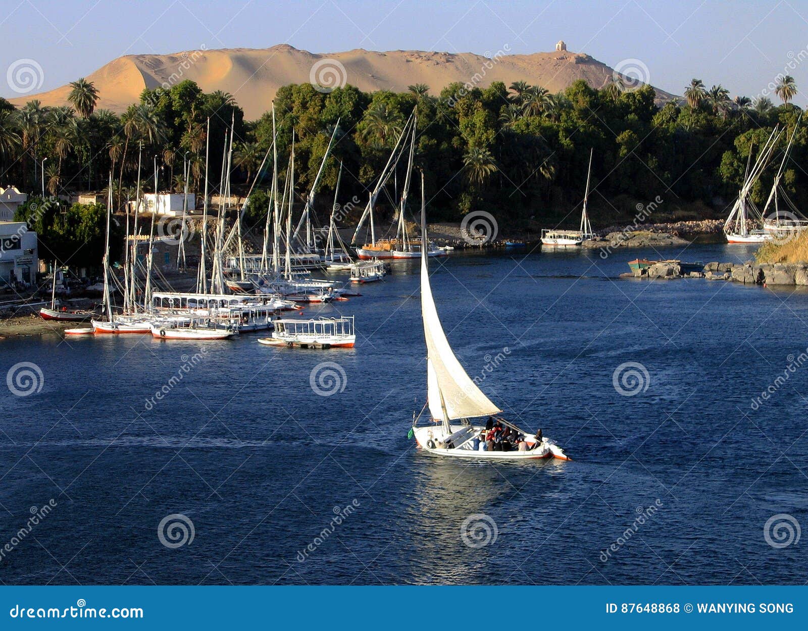Feluca stock photo. Image of nile, peaceful, boat, aswan - 87648868