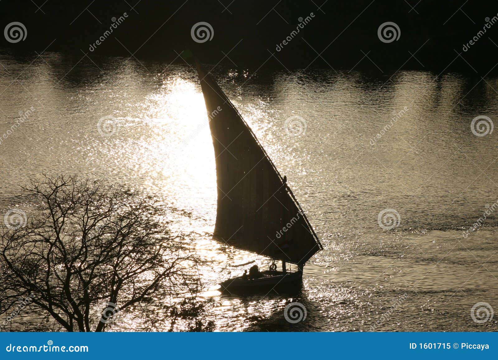 Feluca on the Nile stock image. Image of trip, desert - 1601715