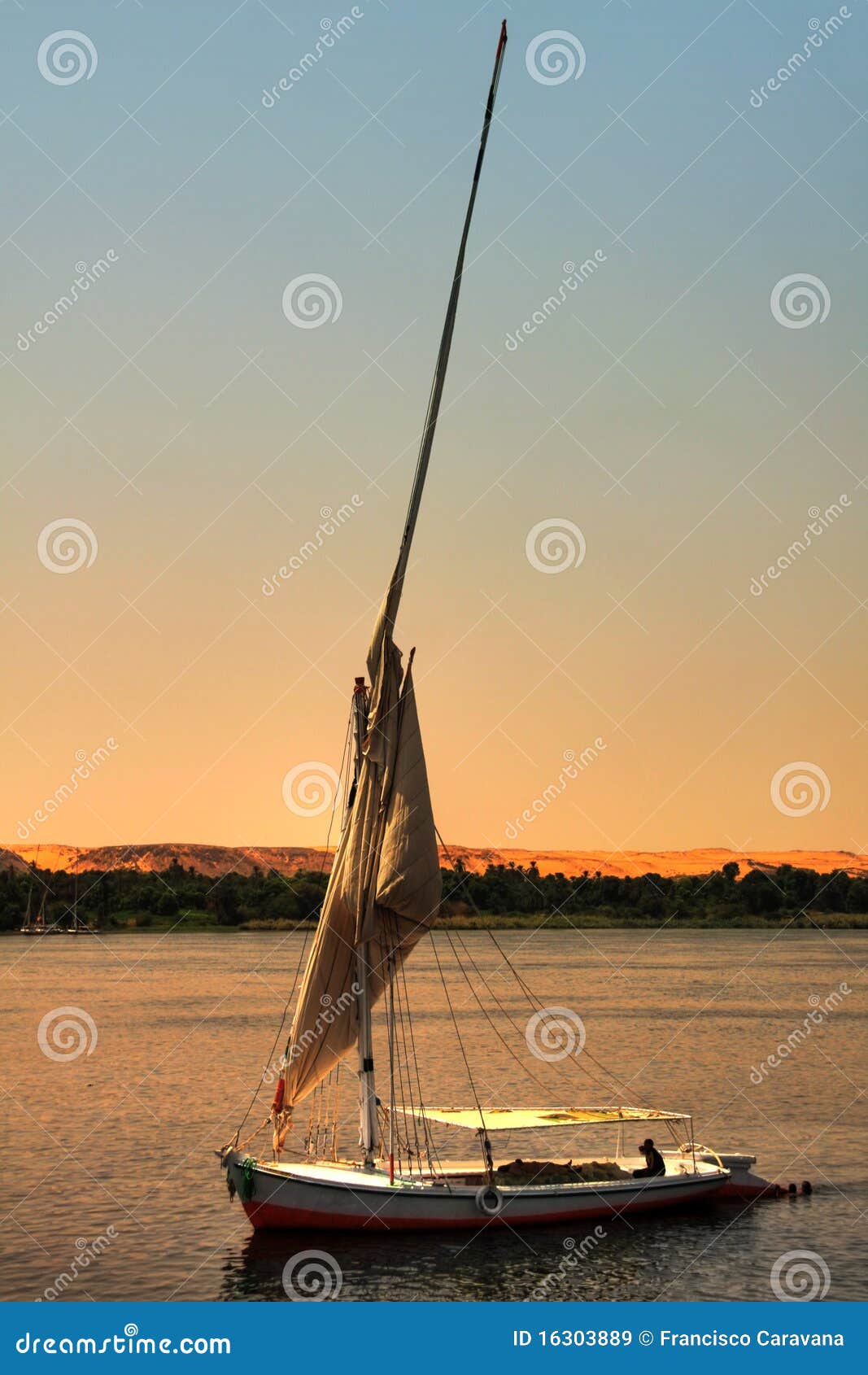 Felucca boat stock image. Image of holidays, palms, landscape - 16303889