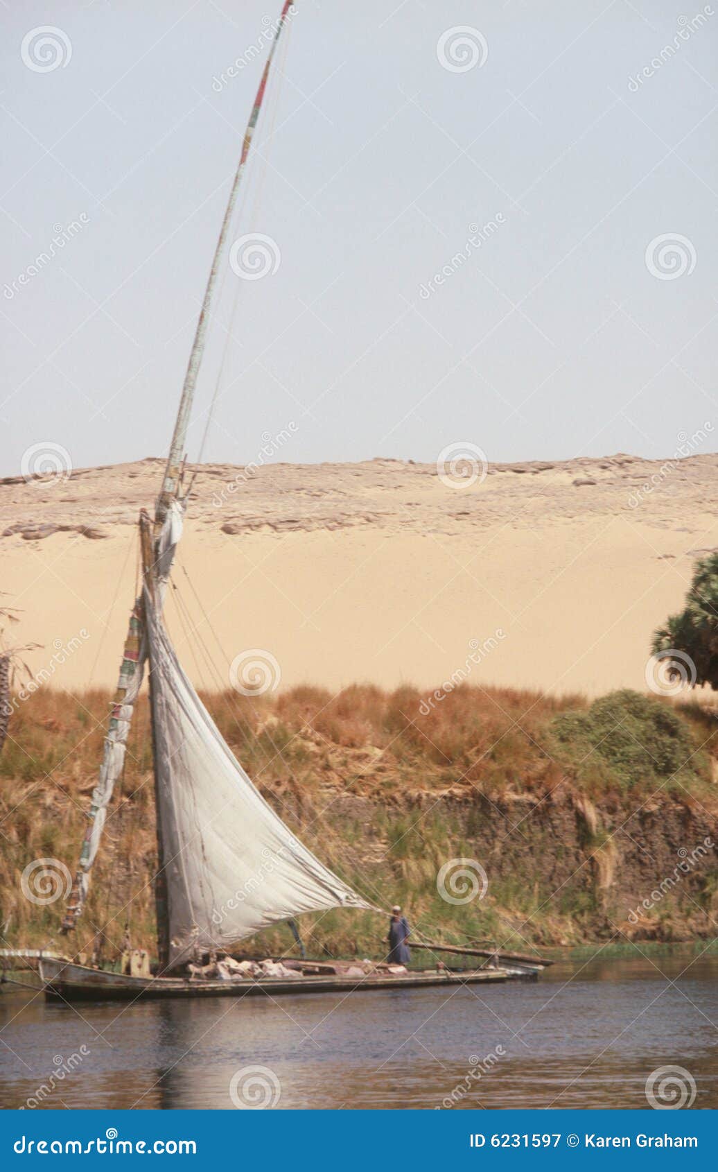 Felucca on the Nile River stock image. Image of africa - 6231597