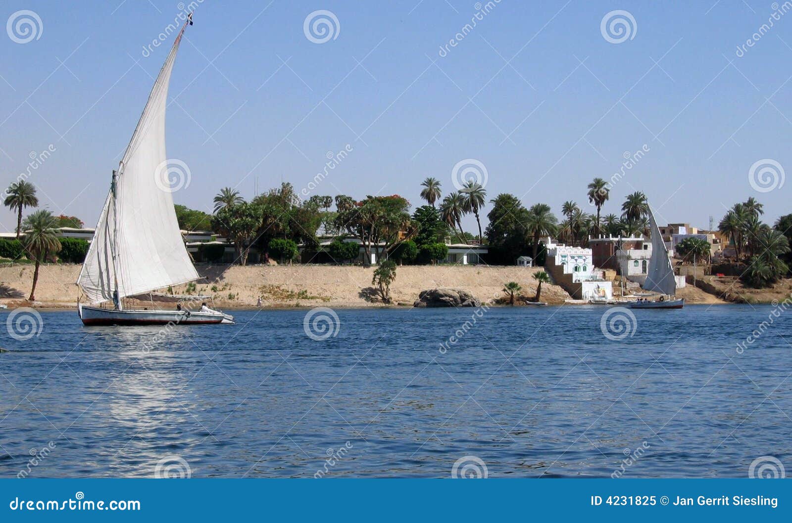 Feluka on the Nile stock image. Image of sailboat, aswan - 4231825