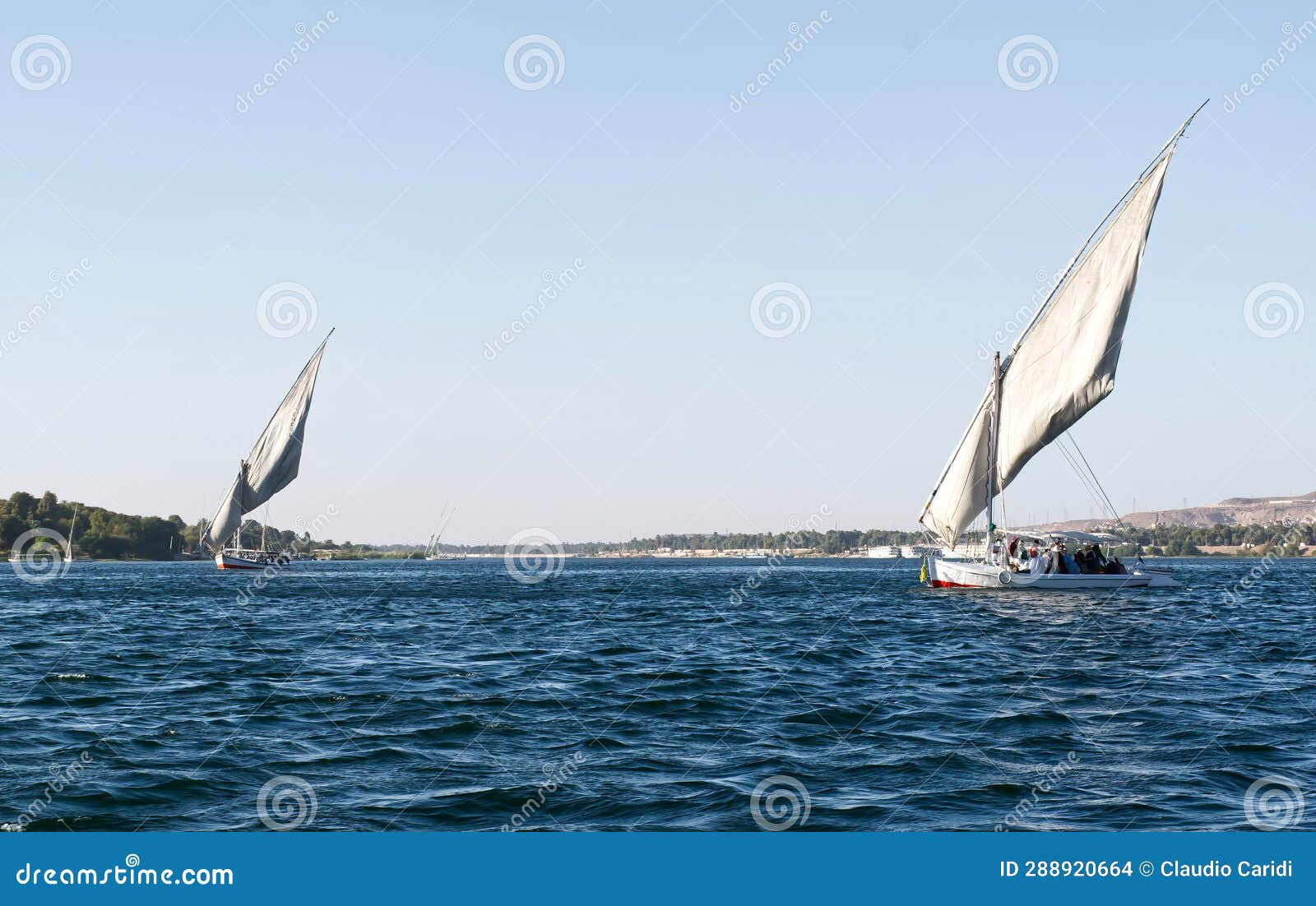 Feluka Sailing on Nile River. Egypt Editorial Stock Image - Image of ...