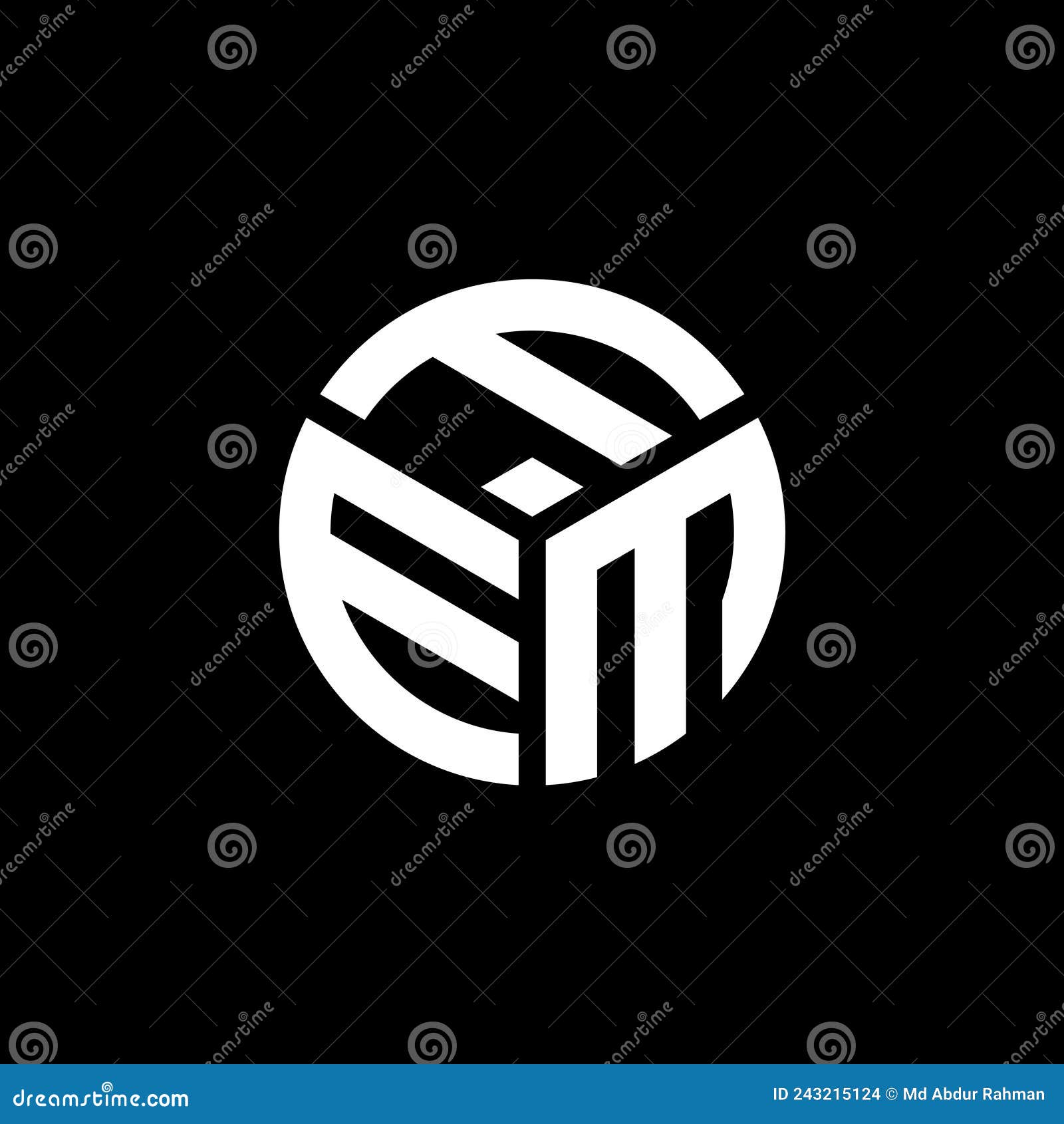 FEM Letter Logo Design on Black Background. FEM Creative Initials ...