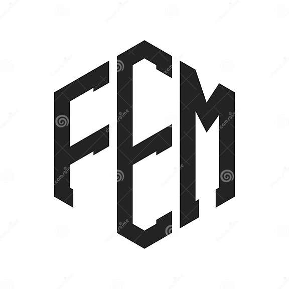 FEM Logo Design. Initial Letter FEM Monogram Logo Using Hexagon Shape ...