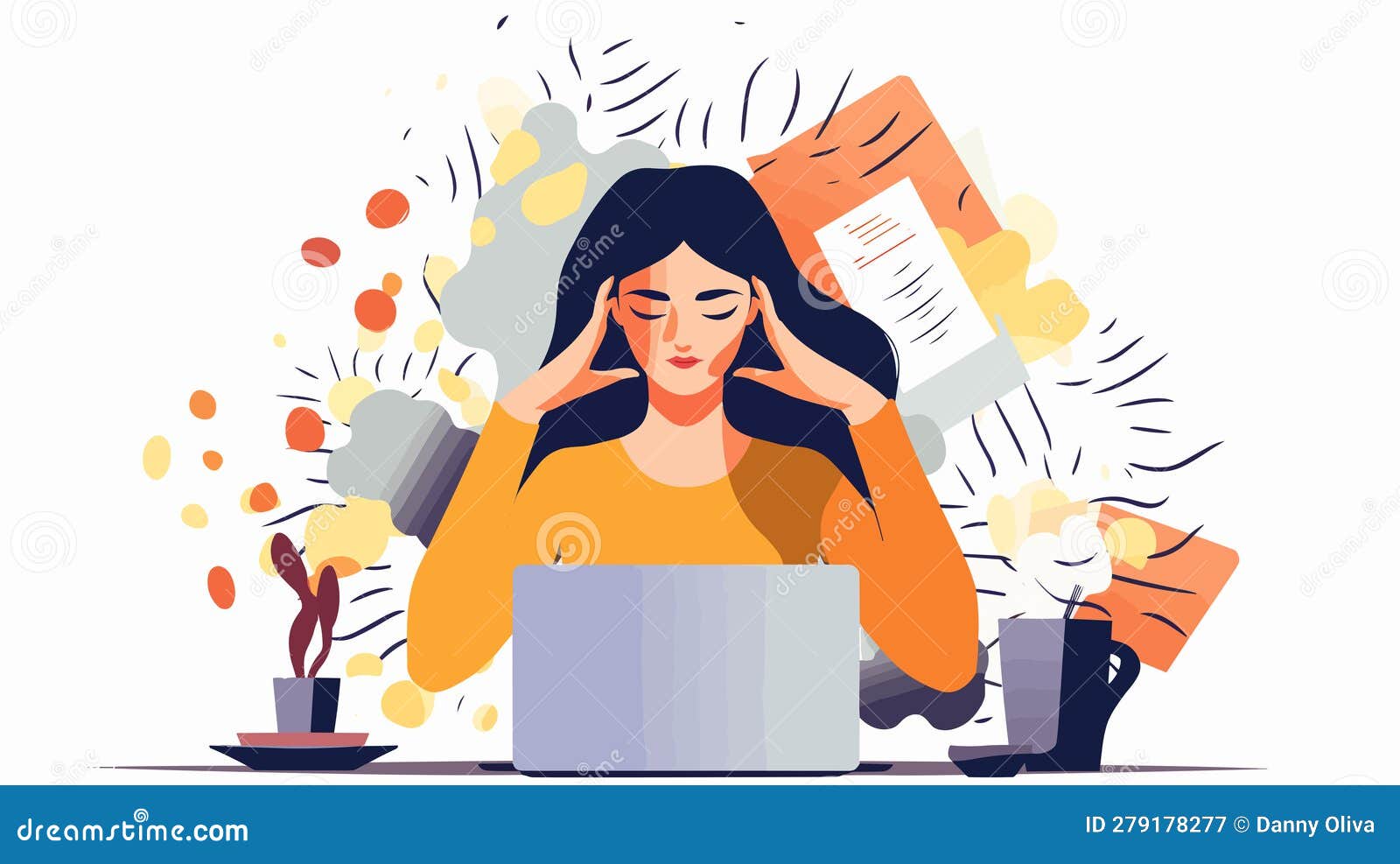 Data Drama: Unveiling the Stress Behind the Computer Screen Stock ...