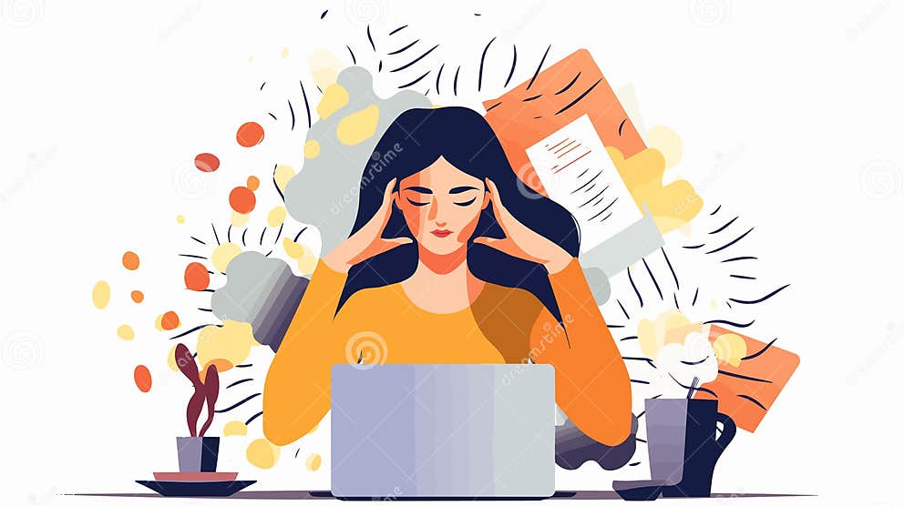 Data Drama: Unveiling the Stress Behind the Computer Screen Stock ...