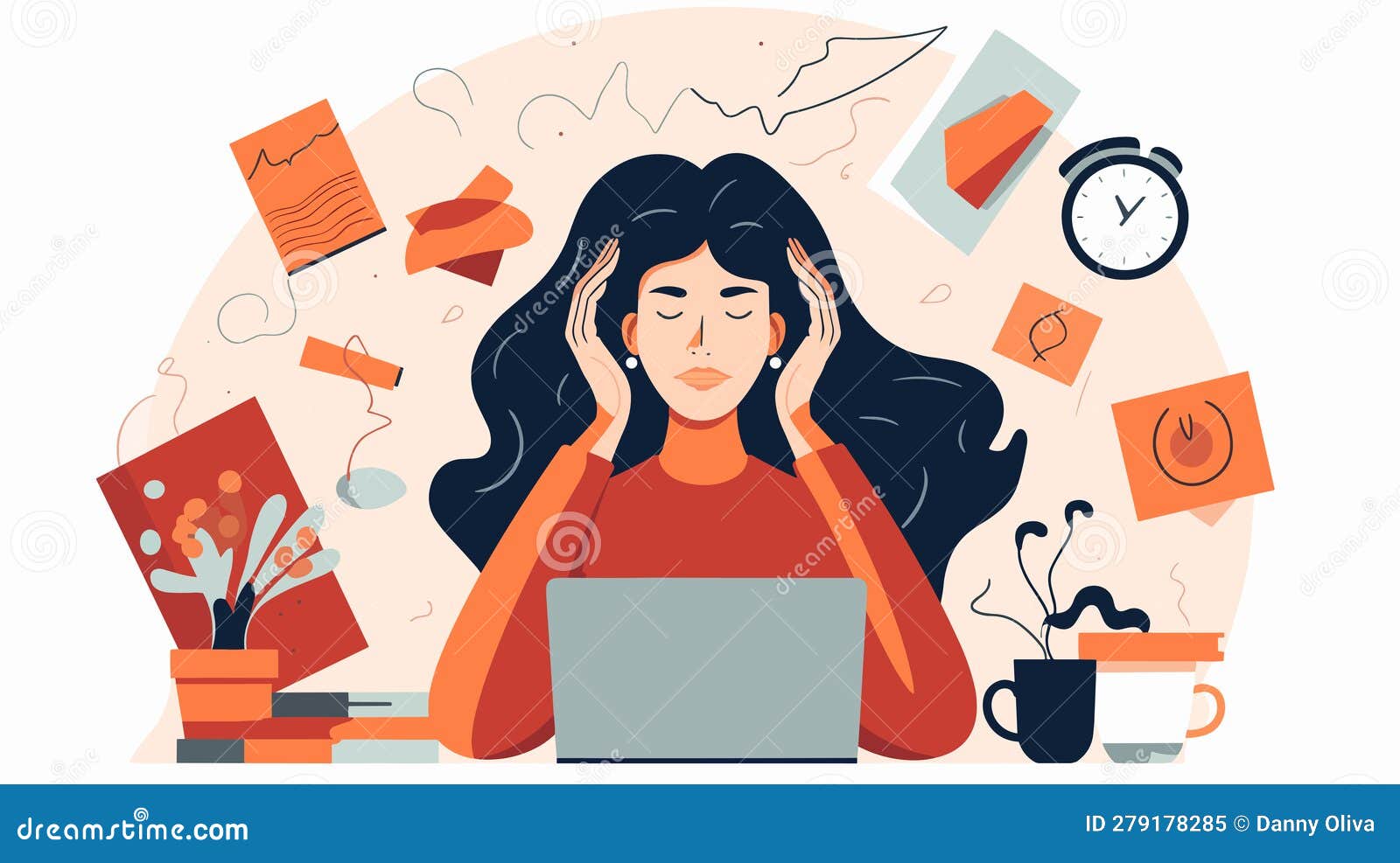 Computer Chaos: a Stressed Woman S Battle in Bits and Bytes Stock ...