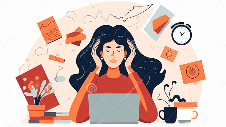 Computer Chaos: a Stressed Woman S Battle in Bits and Bytes Stock ...