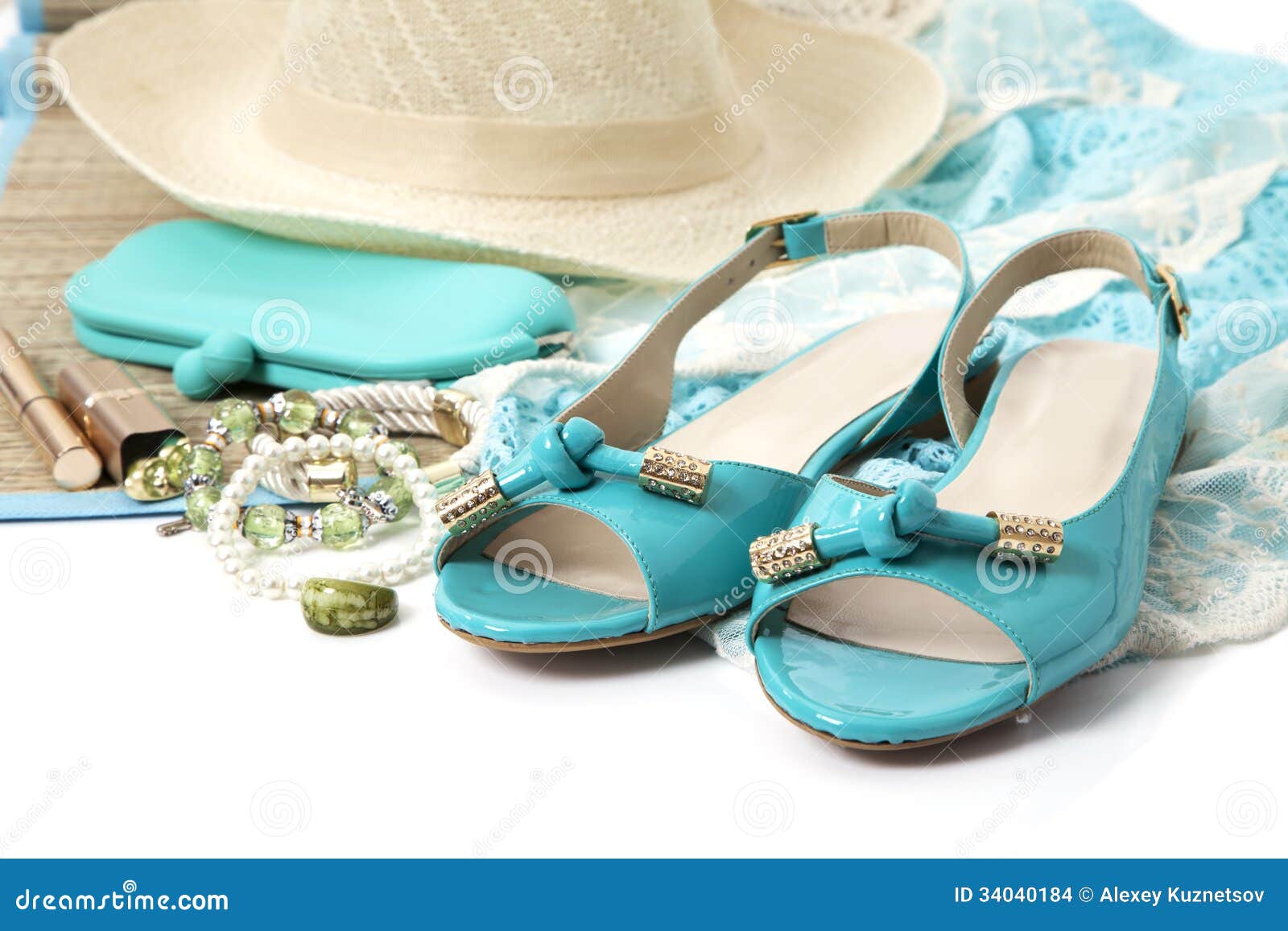 Female Accessories with Turquoise Shoes Stock Photo - Image of style ...