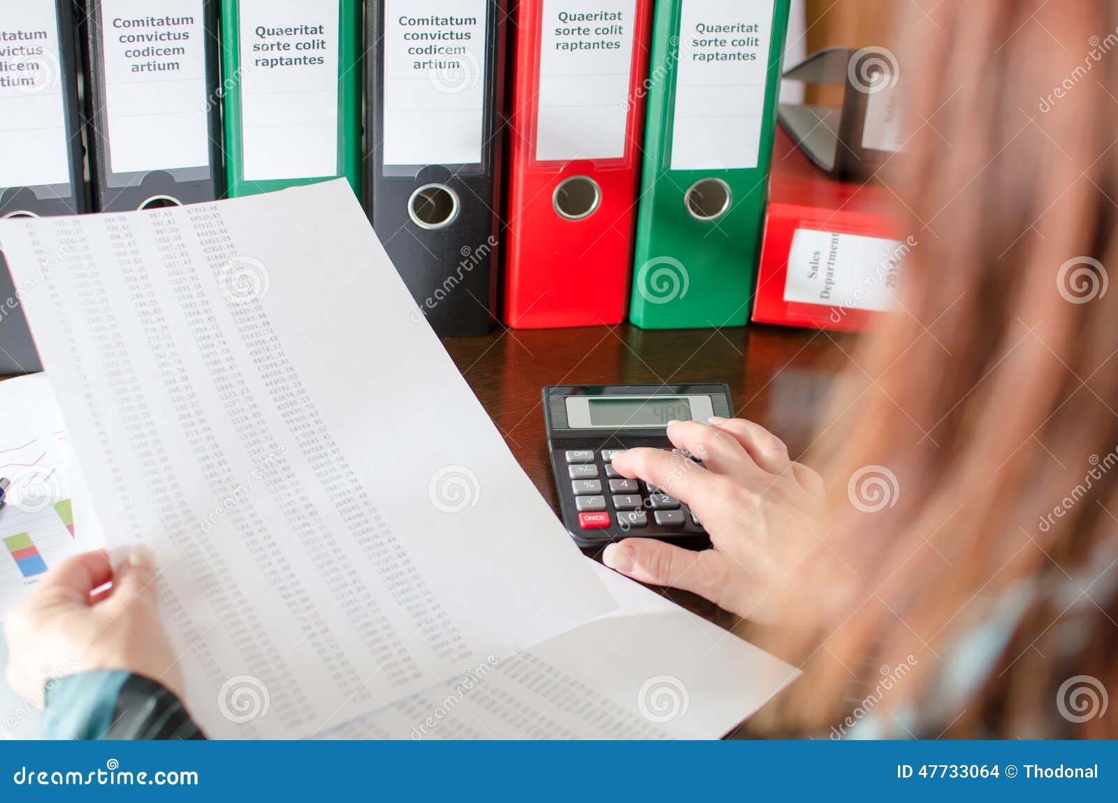 Female Accountant Checking Financial Documents Stock Photo - Image of ...