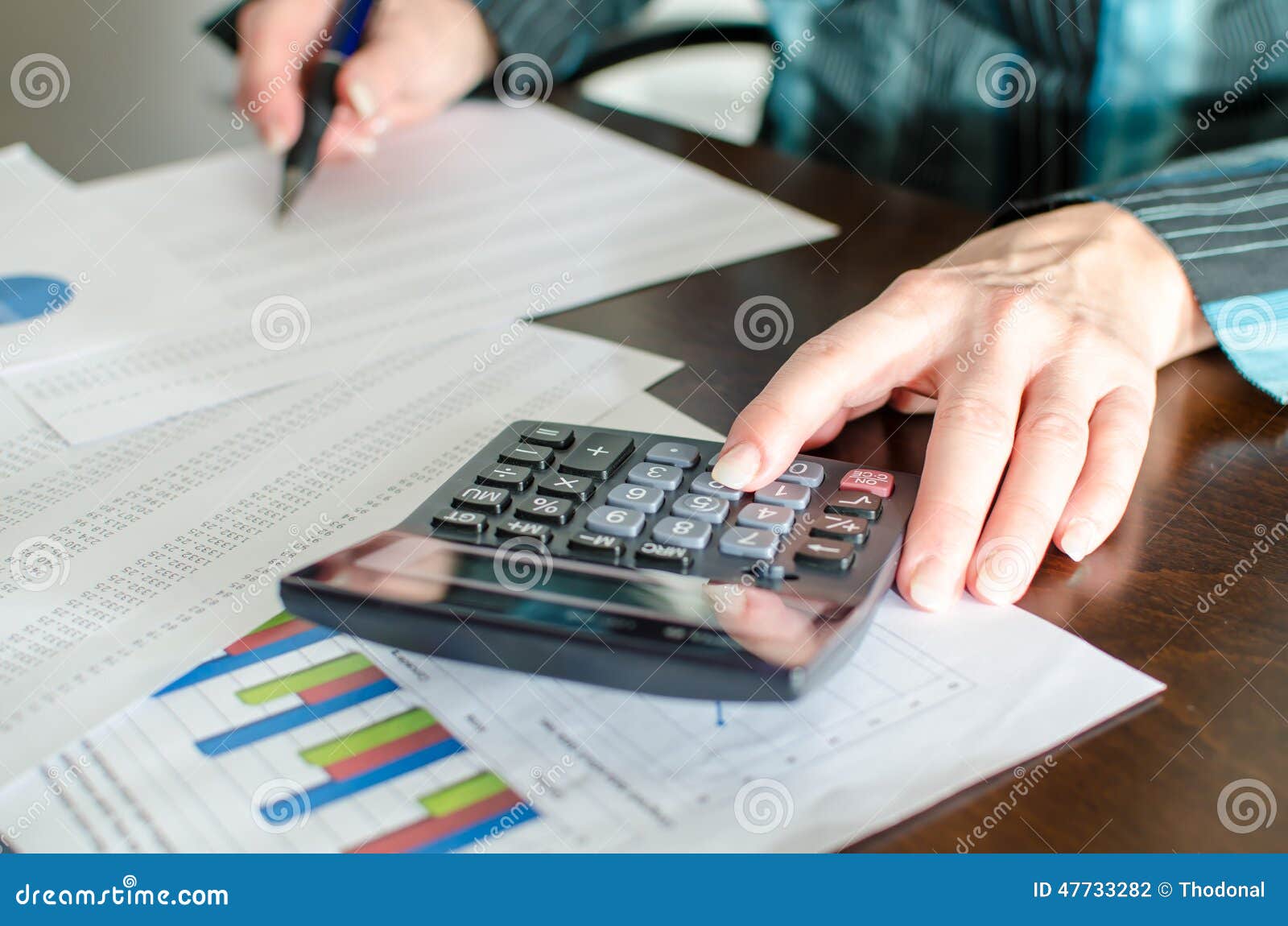 Female Accountant Checking Financial Documents Stock Photo - Image of ...