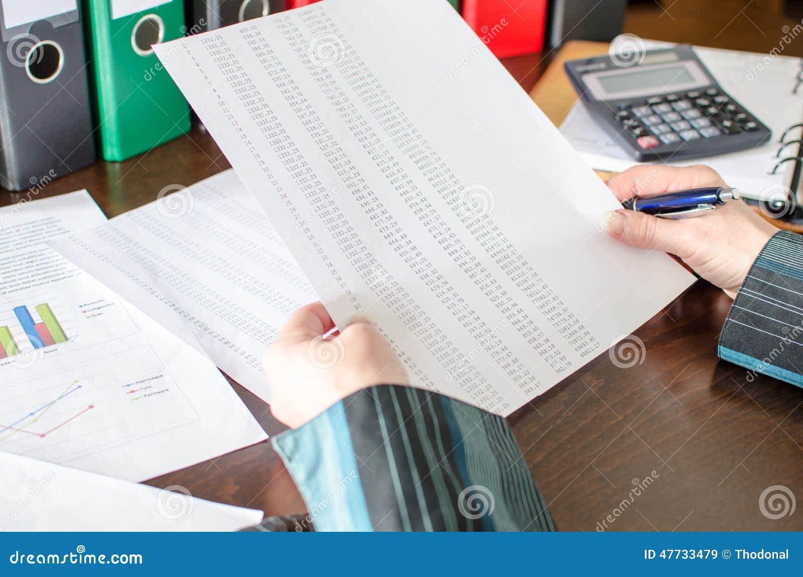 Female Accountant Checking Financial Documents Stock Image - Image of ...