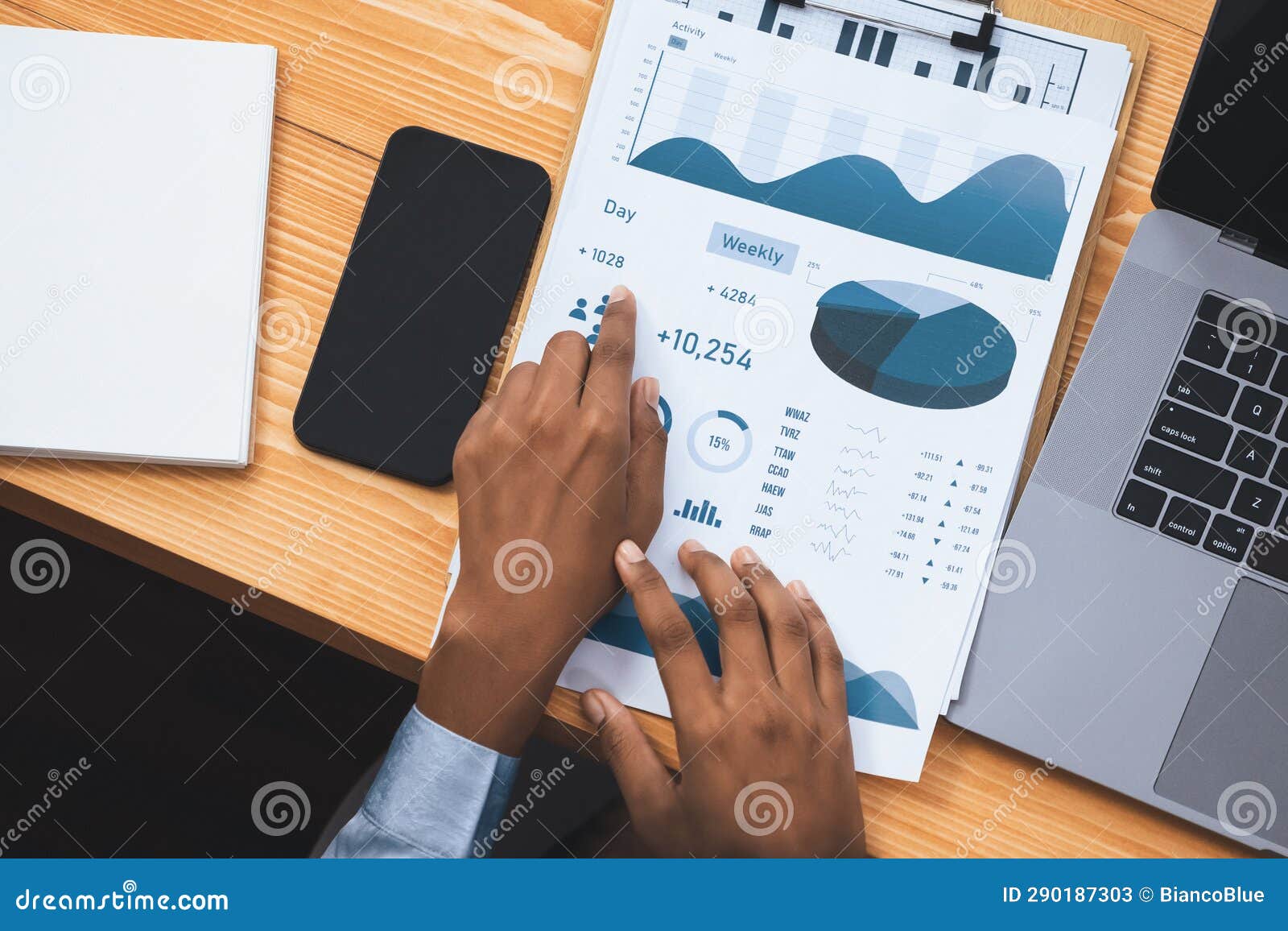 Female African Analyst Use Data Science BI for Data Analysis. Concord ...