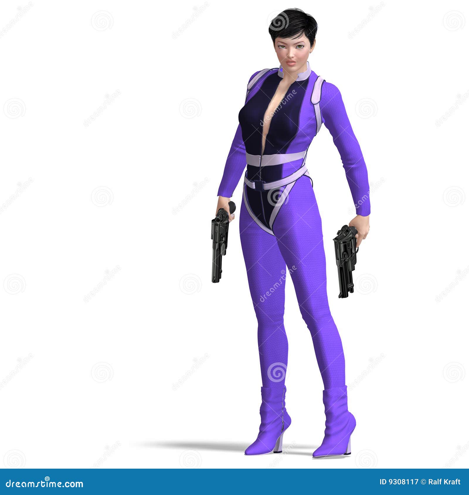 Female Agent Blue stock illustration. Illustration of render - 9308117