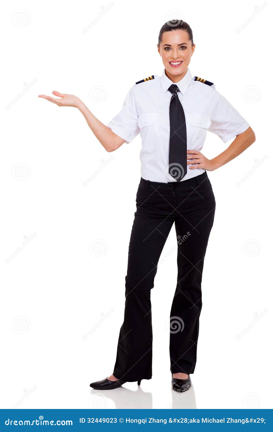 Female airline pilot stock image. Image of presenting - 32449023