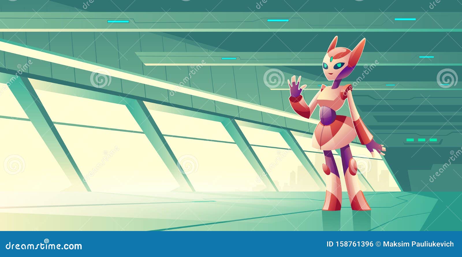 Alien Robot With Red Armor, 3d Illustration | CartoonDealer.com #166482888