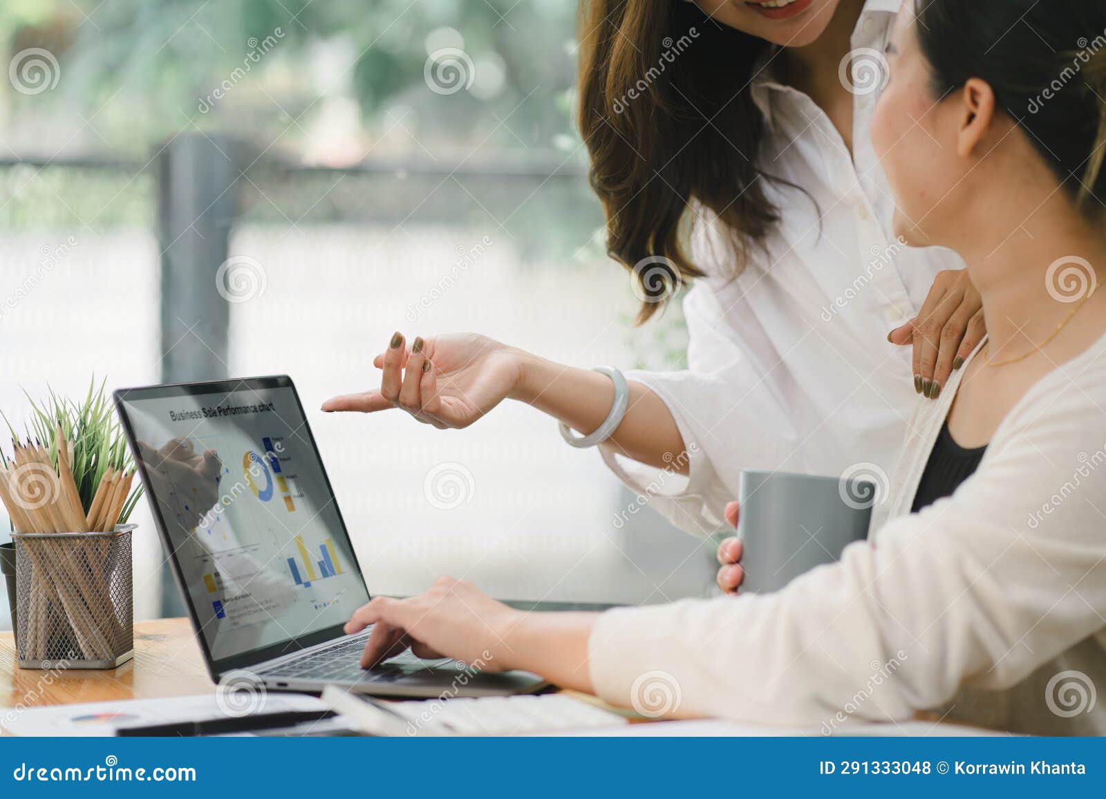 The Female Analyst Utilizes a Computer and a Dashboard for Business ...
