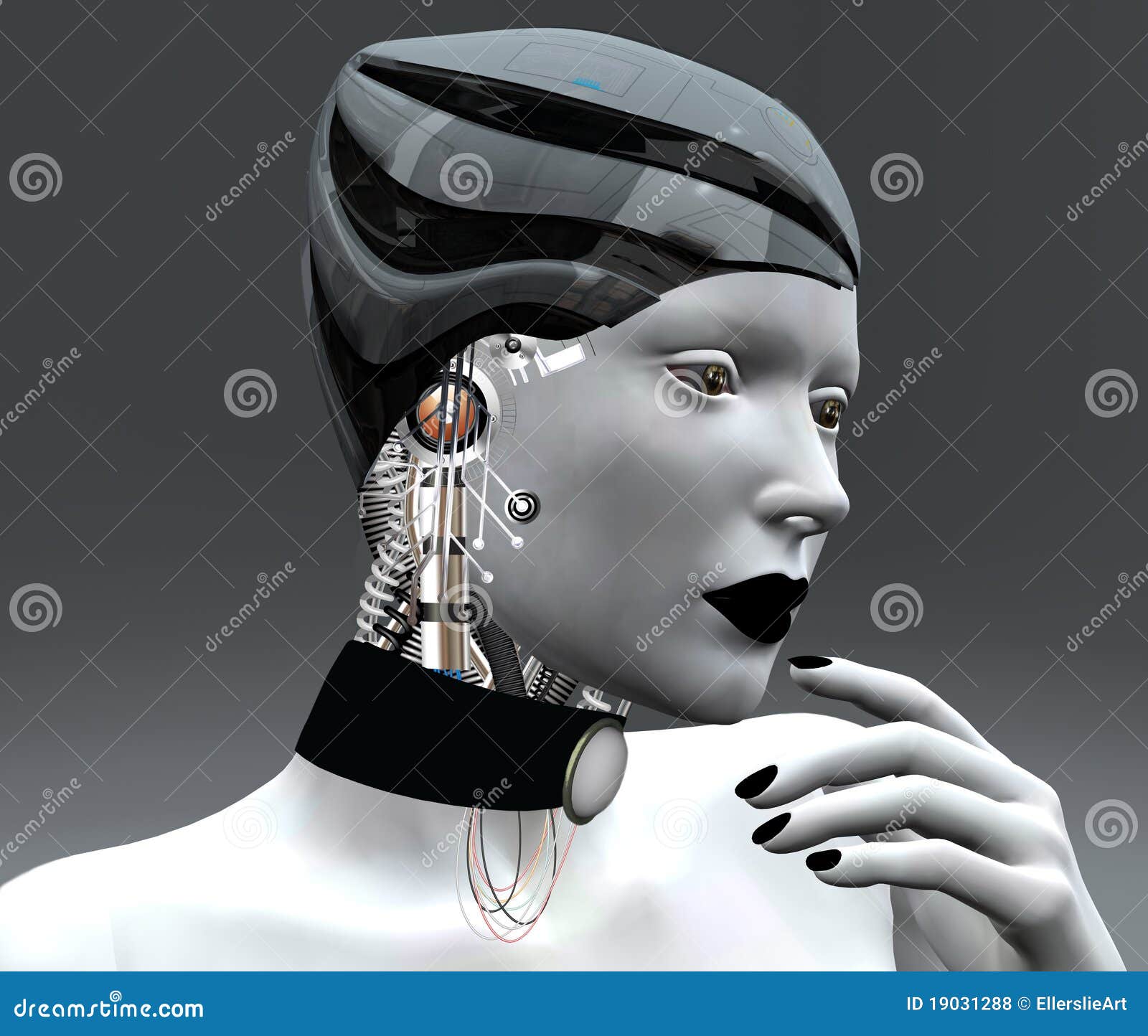 Female android stock illustration. Illustration of connections - 19031288