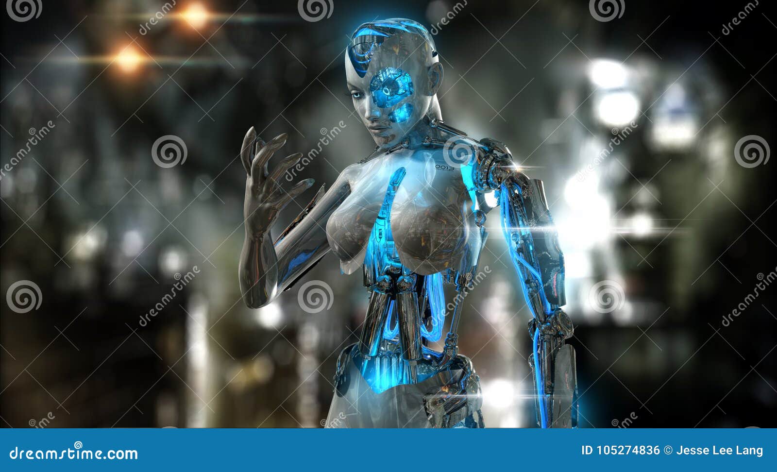 Female android character stock illustration. Illustration of future ...