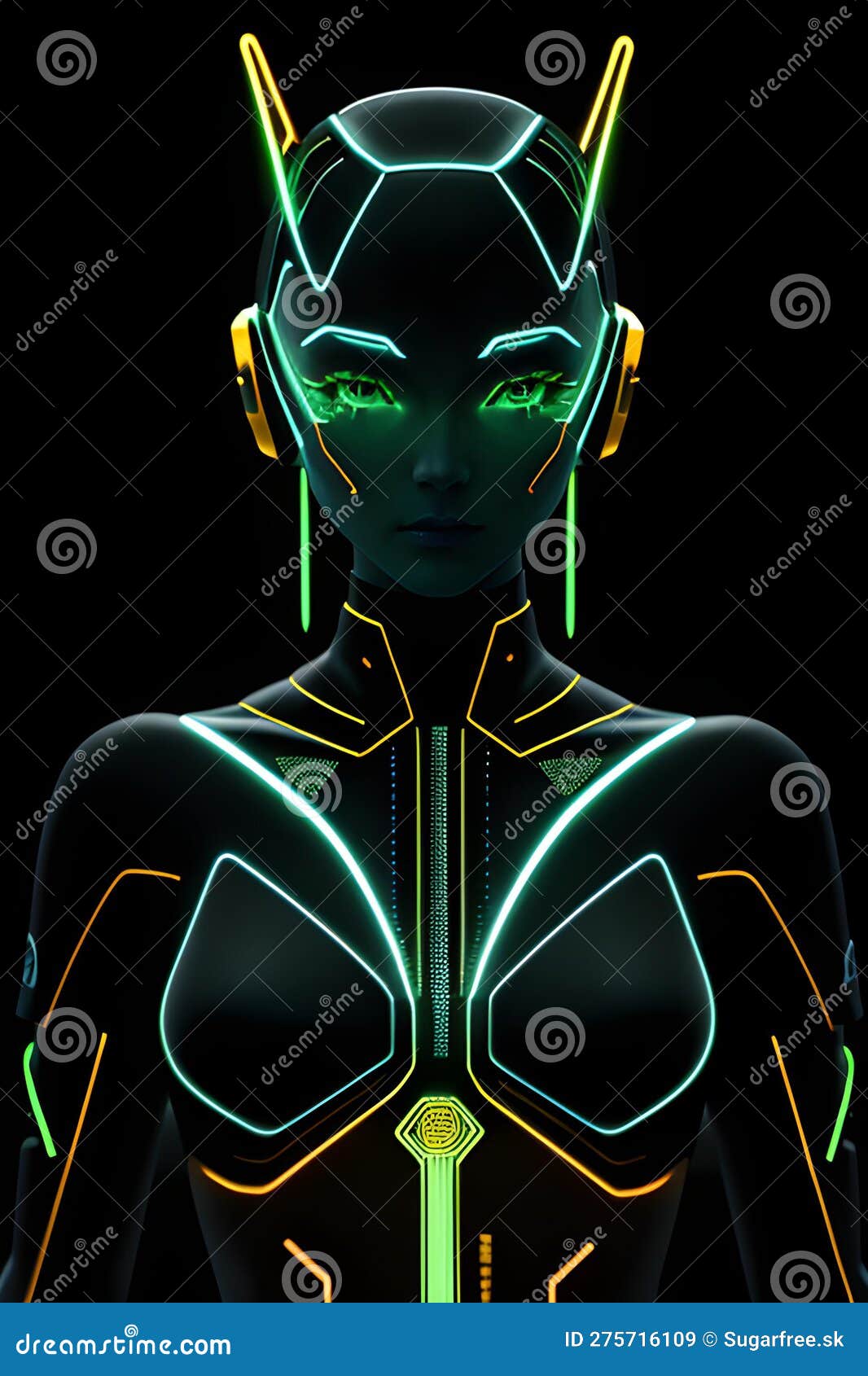 Female Android Illustration Stock Illustration - Illustration of ...