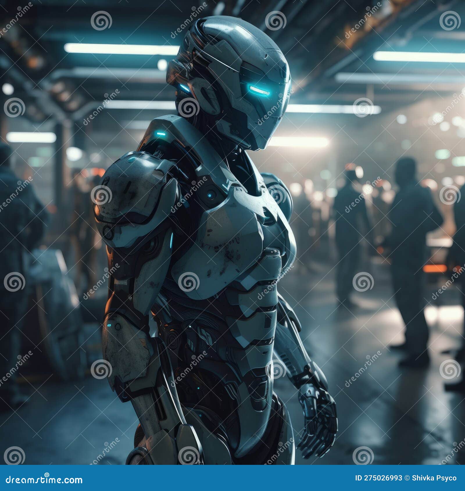 Female Android Robot Image Generative AI Stock Illustration ...