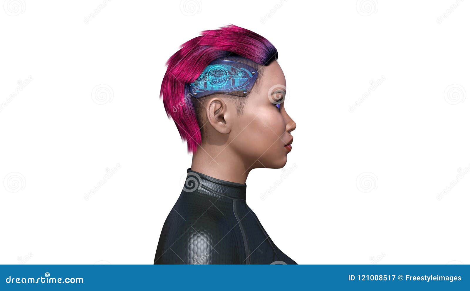Female Android with Technology Parts, Biomechanical Woman with Head ...
