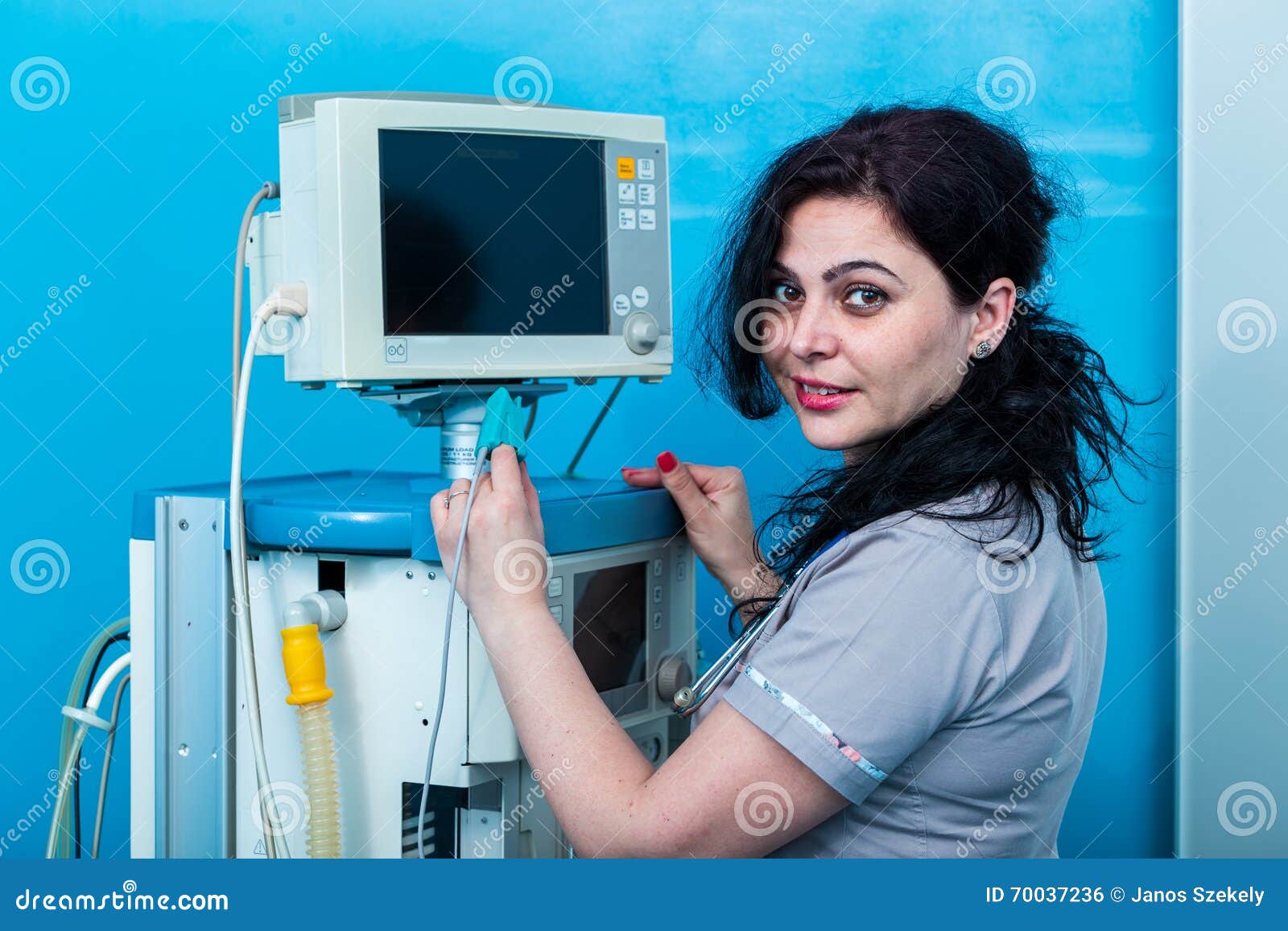 Female Anesthesiologist in the ICU Stock Photo - Image of friendly ...