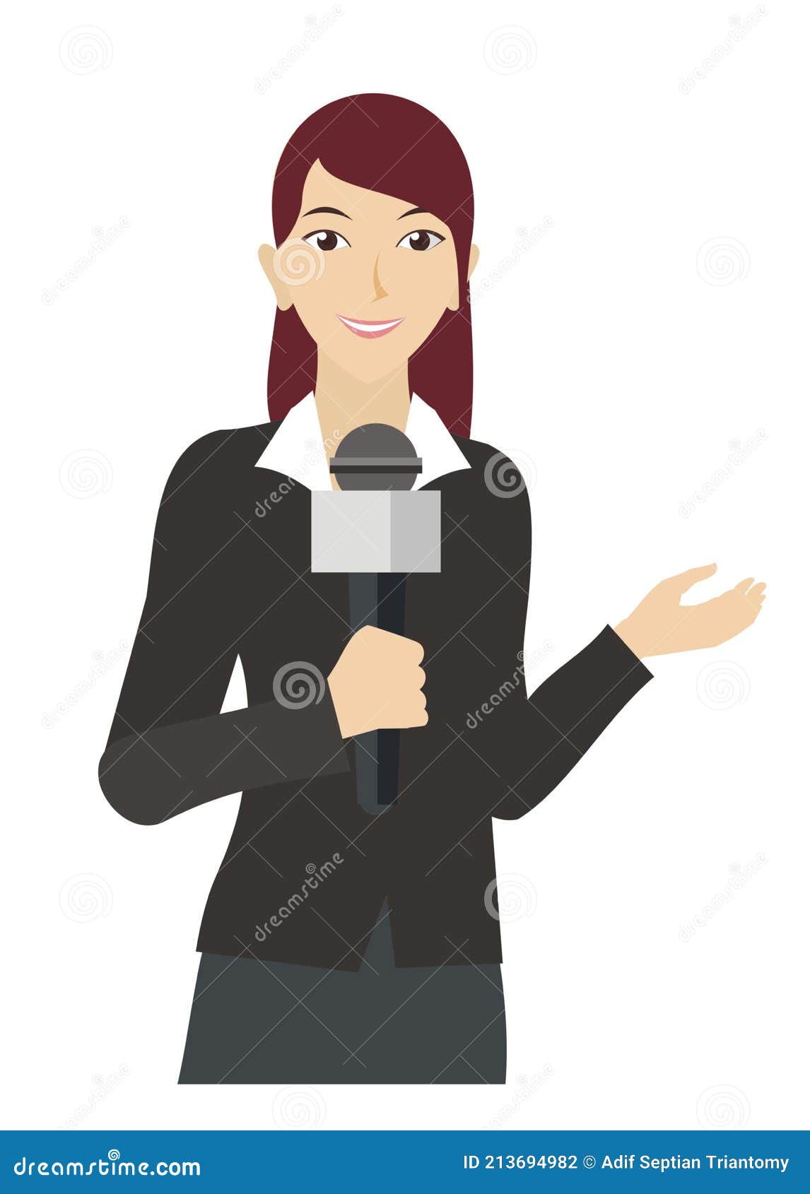 Female Announcer/broadcaster. Simple Flat Illustration. Stock Vector ...