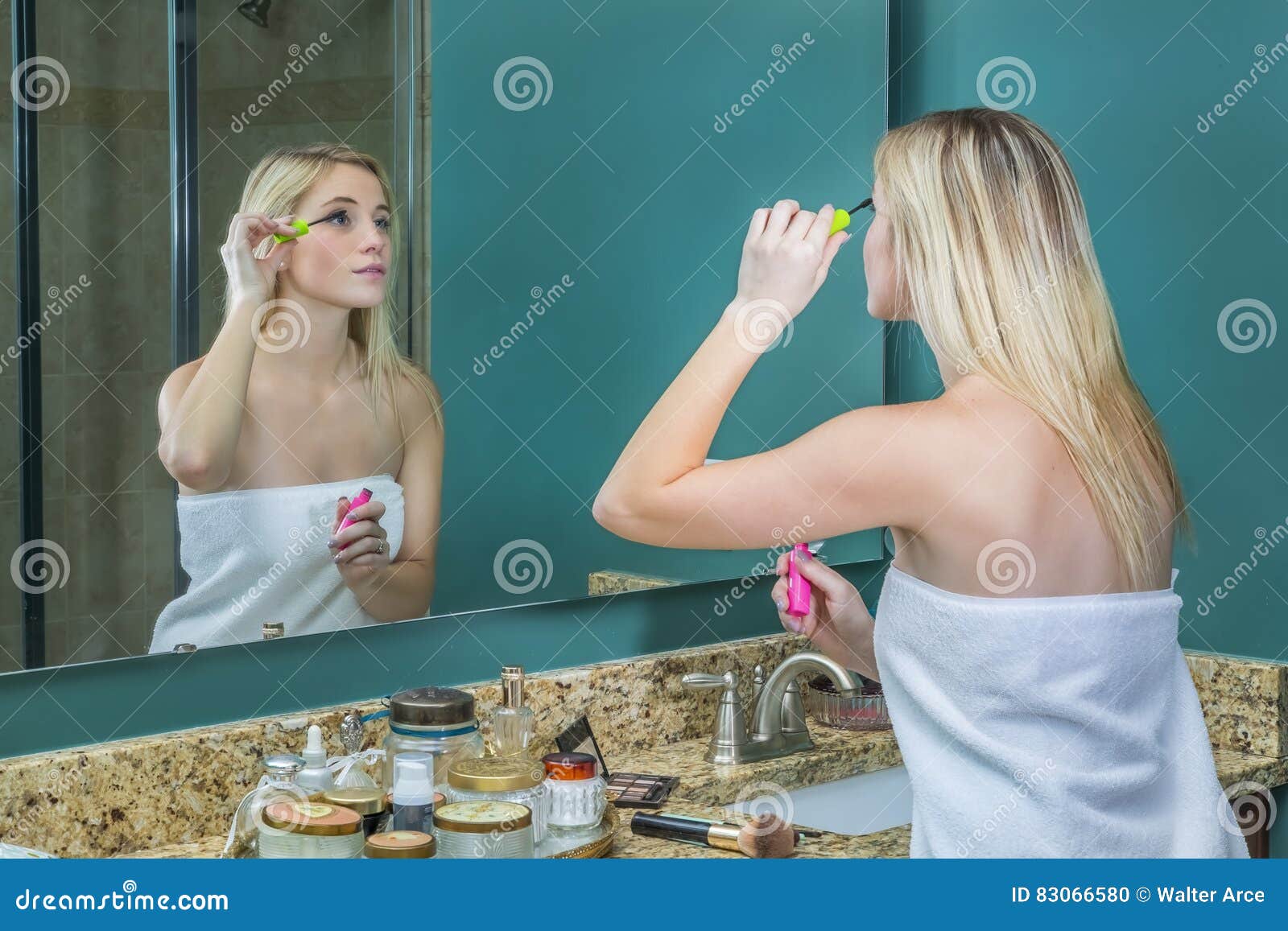 Female Applying Makeup stock photo. Image of fashion - 83066580