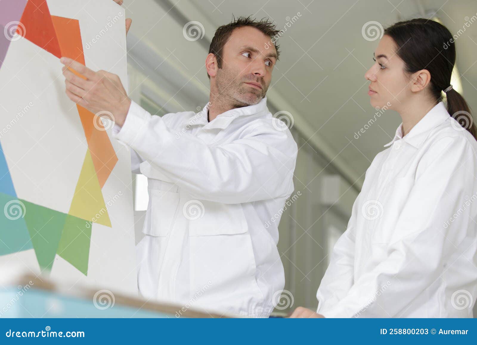 Female Apprentice Painter on Training Course Stock Image - Image of ...
