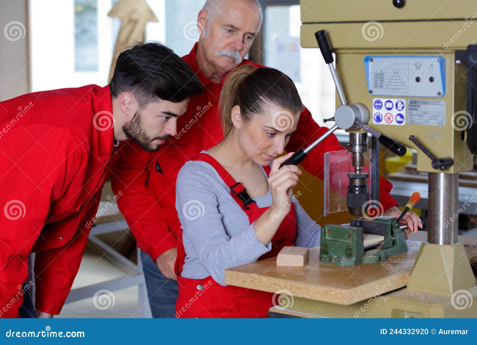 Female Apprentice Using Milling Machine Stock Photo - Image of trainee ...