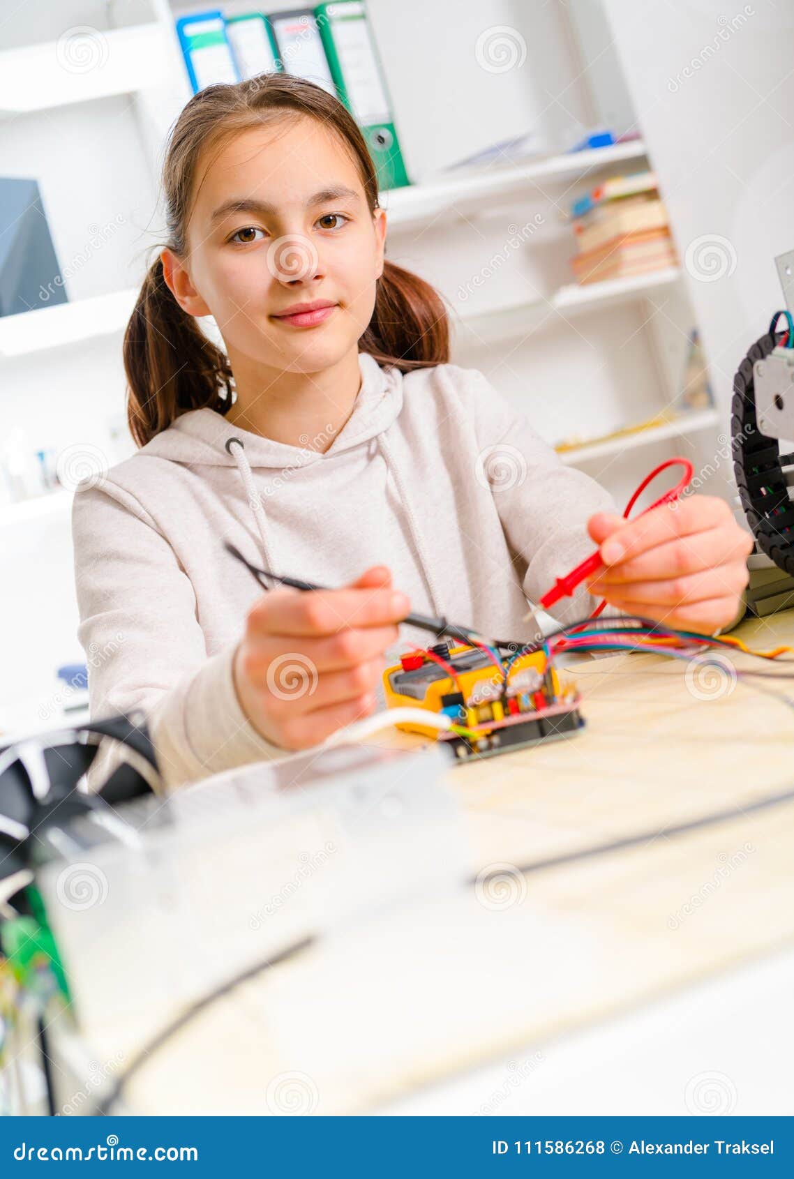 Female Apprentice Working on CNC Machinery Stock Photo - Image of ...