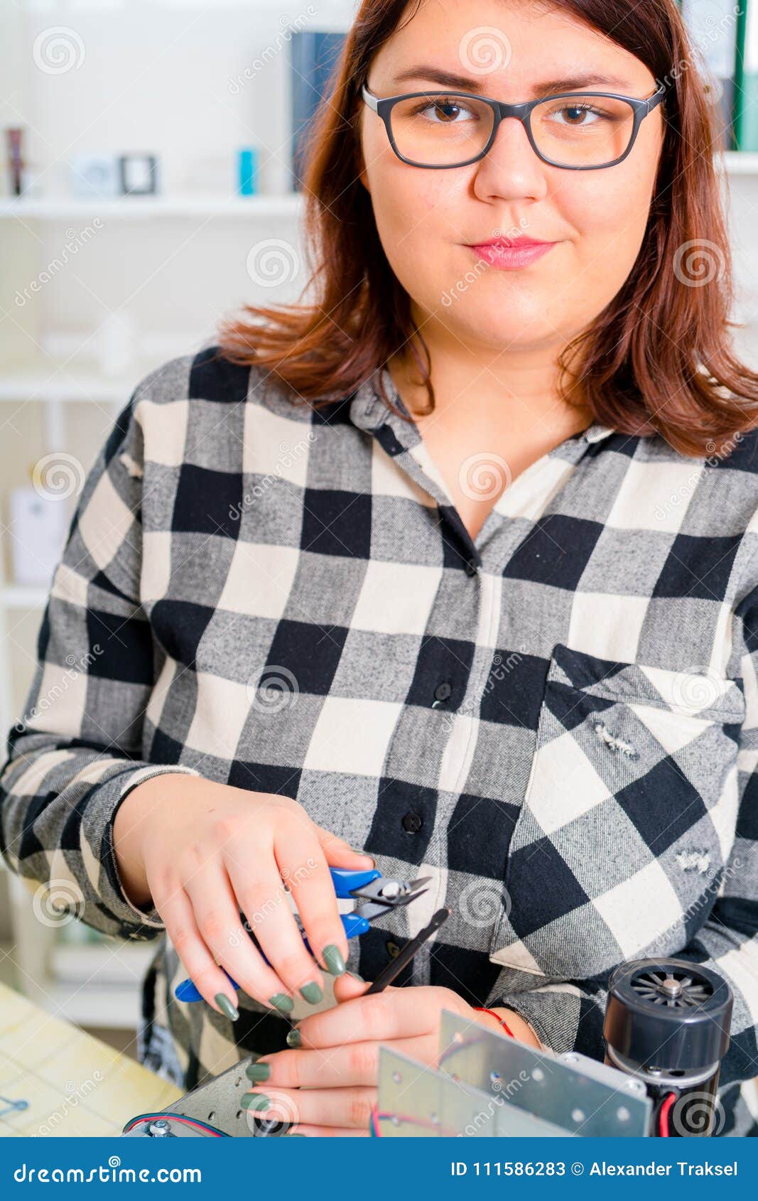 Female Apprentice Working on CNC Machinery Stock Image - Image of ...