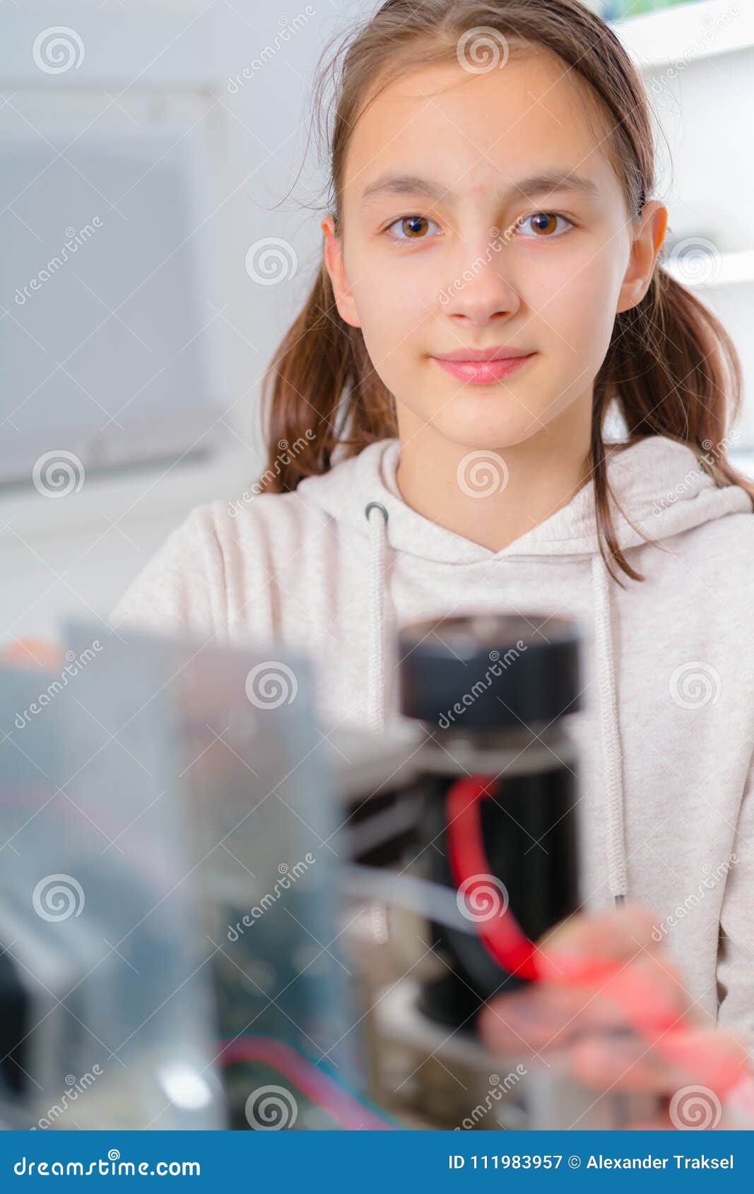 Female Apprentice Working on CNC Machinery Stock Image - Image of ...