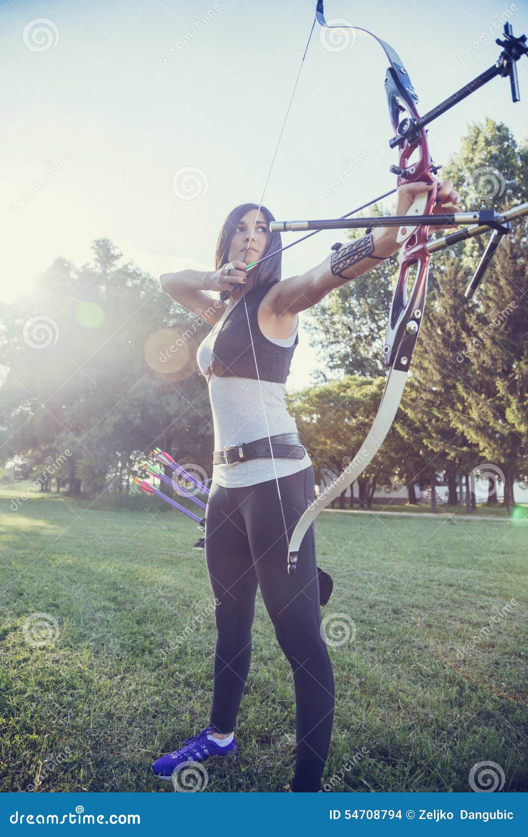 Female Archer stock photo. Image of training, female - 54708794