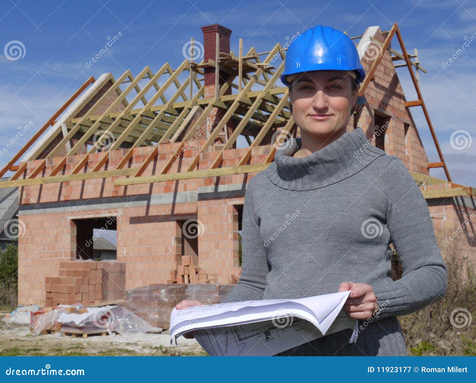 Female architect stock image. Image of investor, development - 11923177