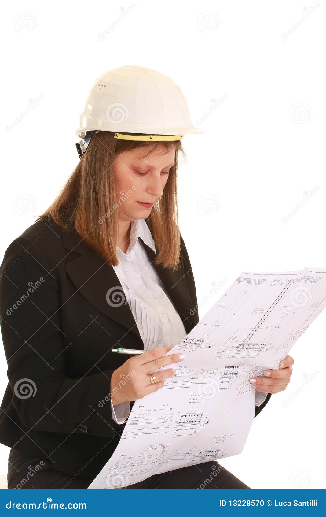 Female architect stock photo. Image of project, architecture - 13228570