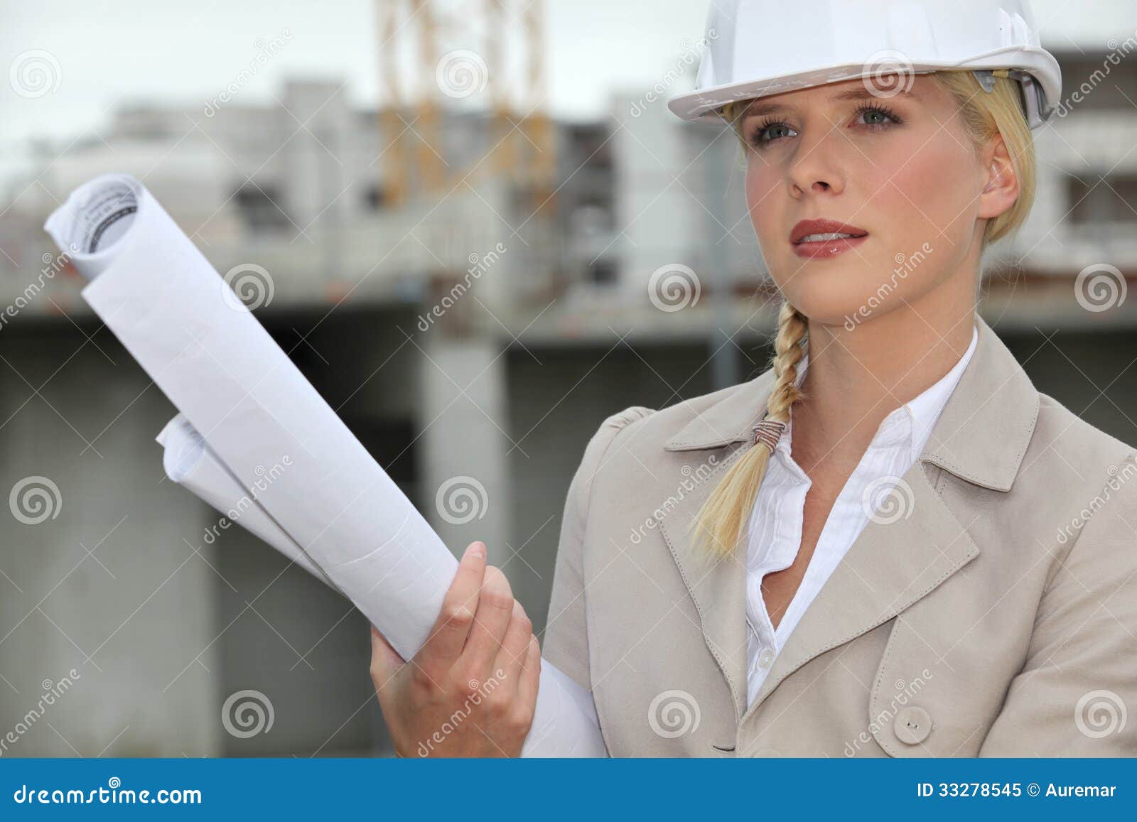 Female architect stock image. Image of industry, building - 33278545