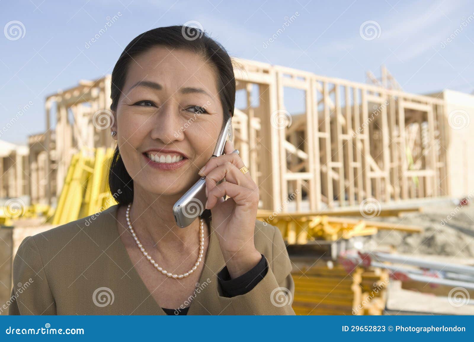 Female Architect on Call stock image. Image of communication - 29652823