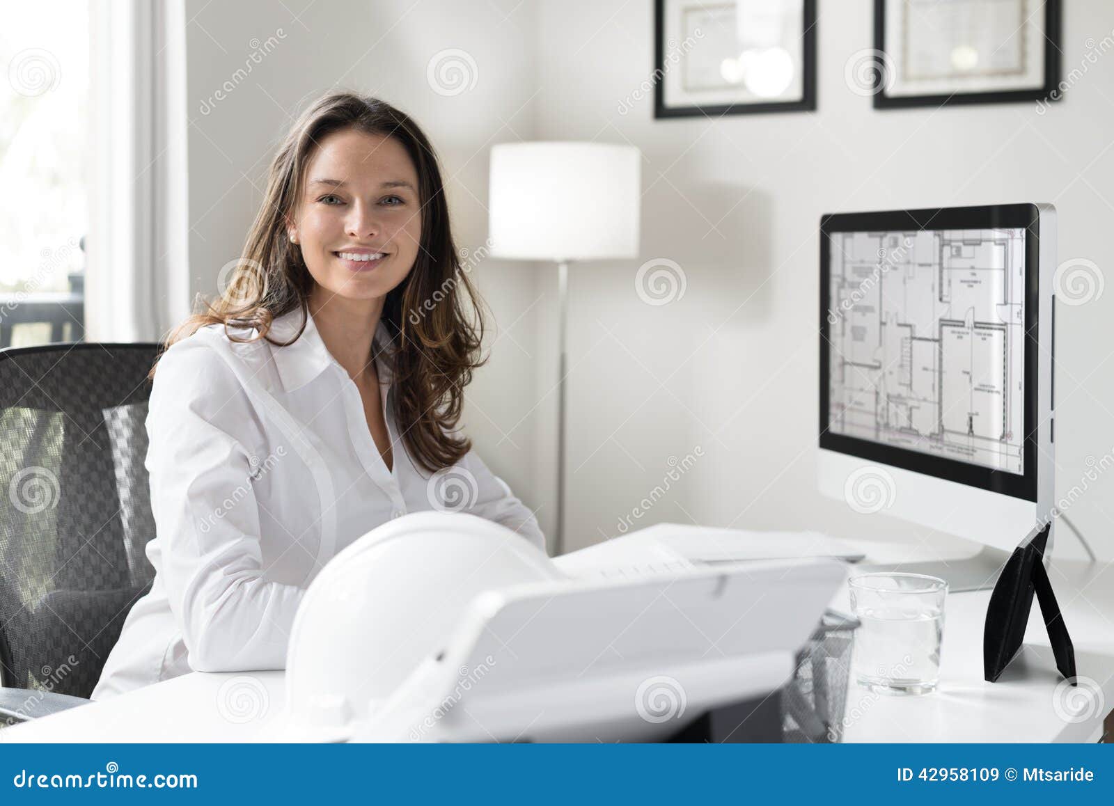 Female Architect stock image. Image of design, blue, camera - 42958109