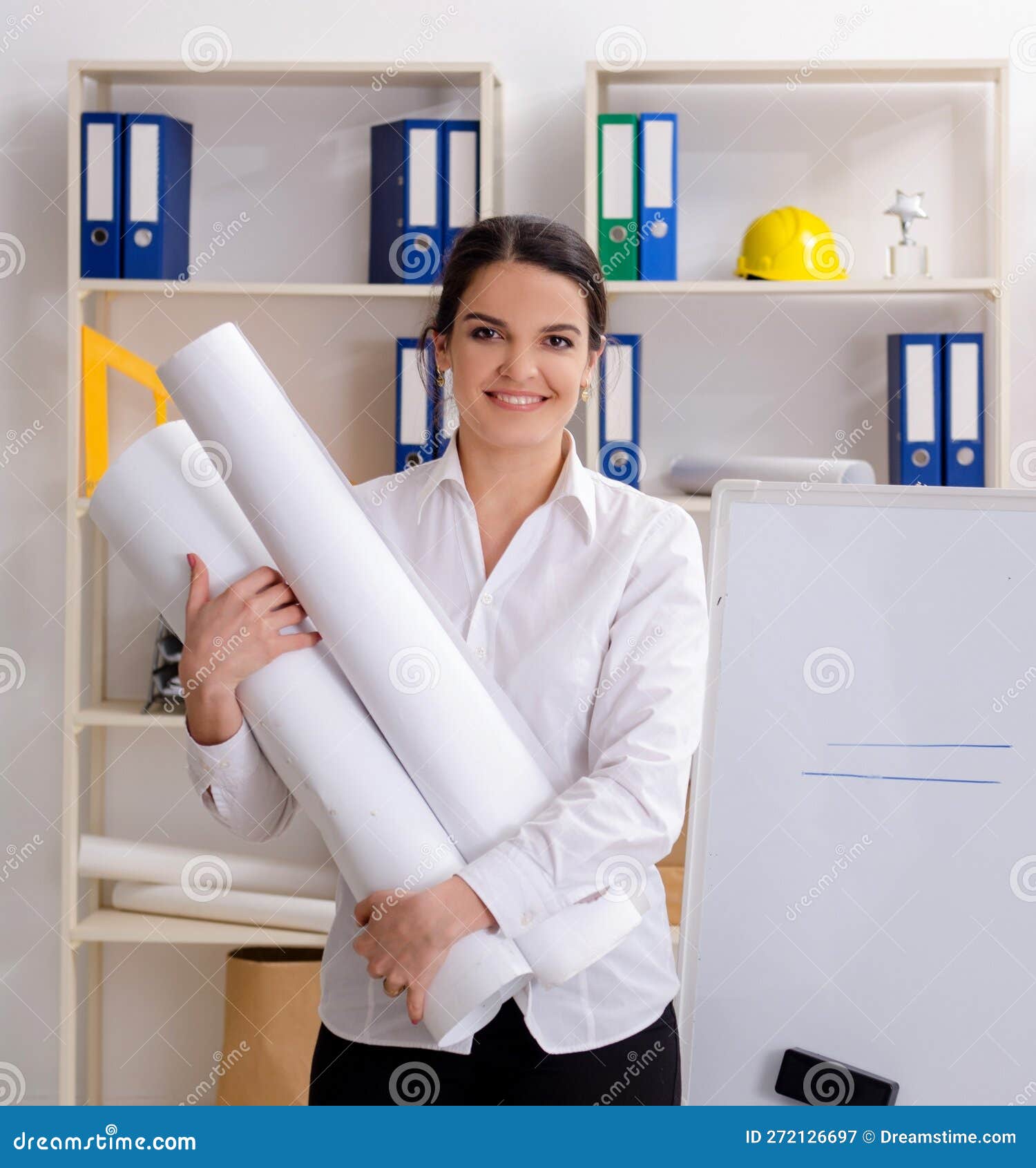 Female Architect Working in the Office Stock Image - Image of business ...