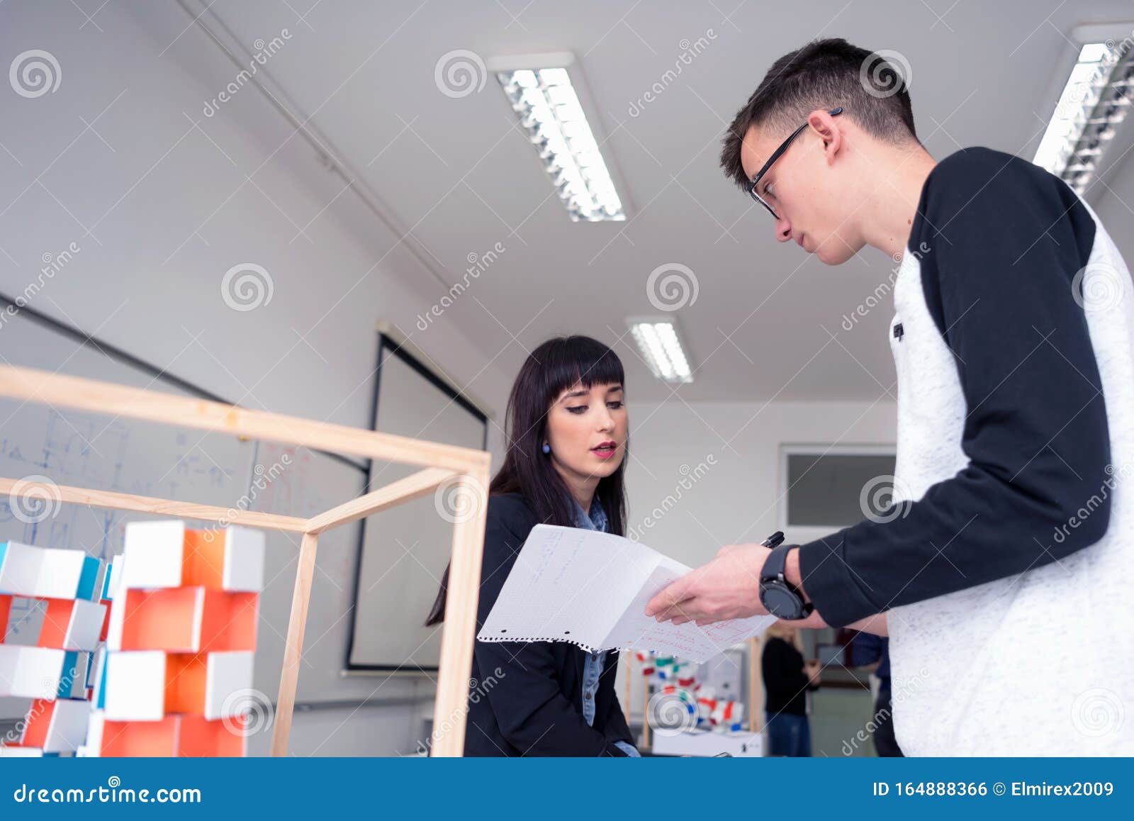 Female Architecture Teacher at Work. Female Professor Explain ...