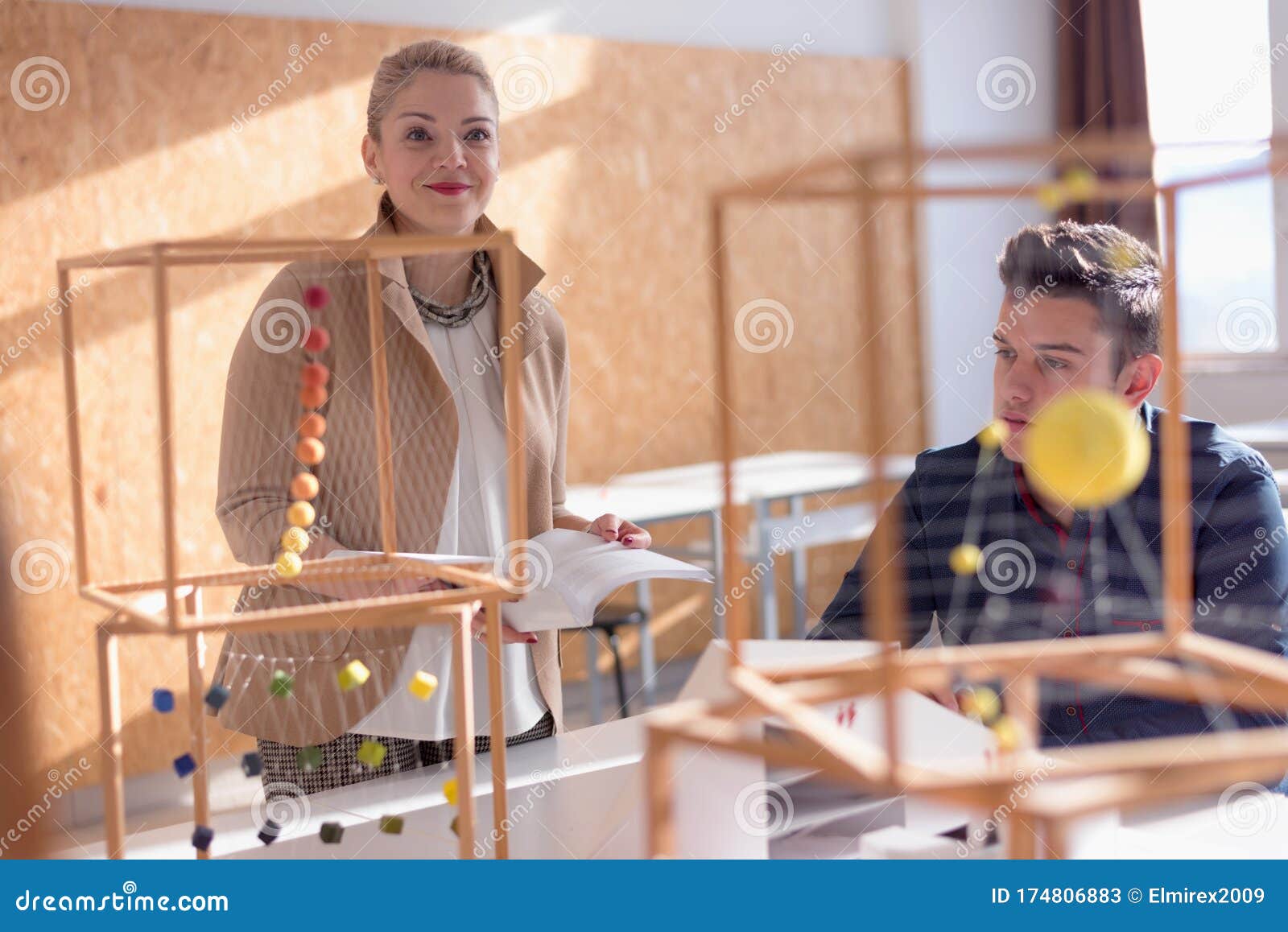 Female Architecture Teacher at Work. Female Professor Explain ...