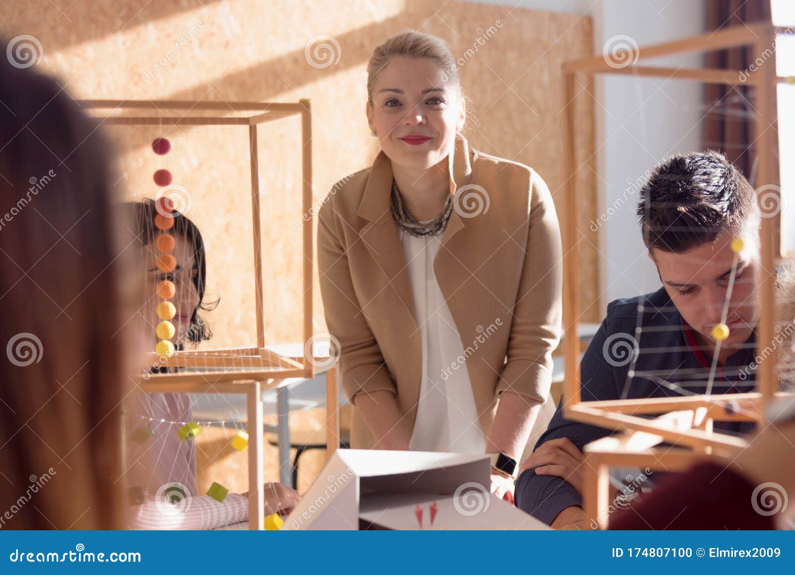 Female Architecture Teacher at Work. Female Professor Explain ...