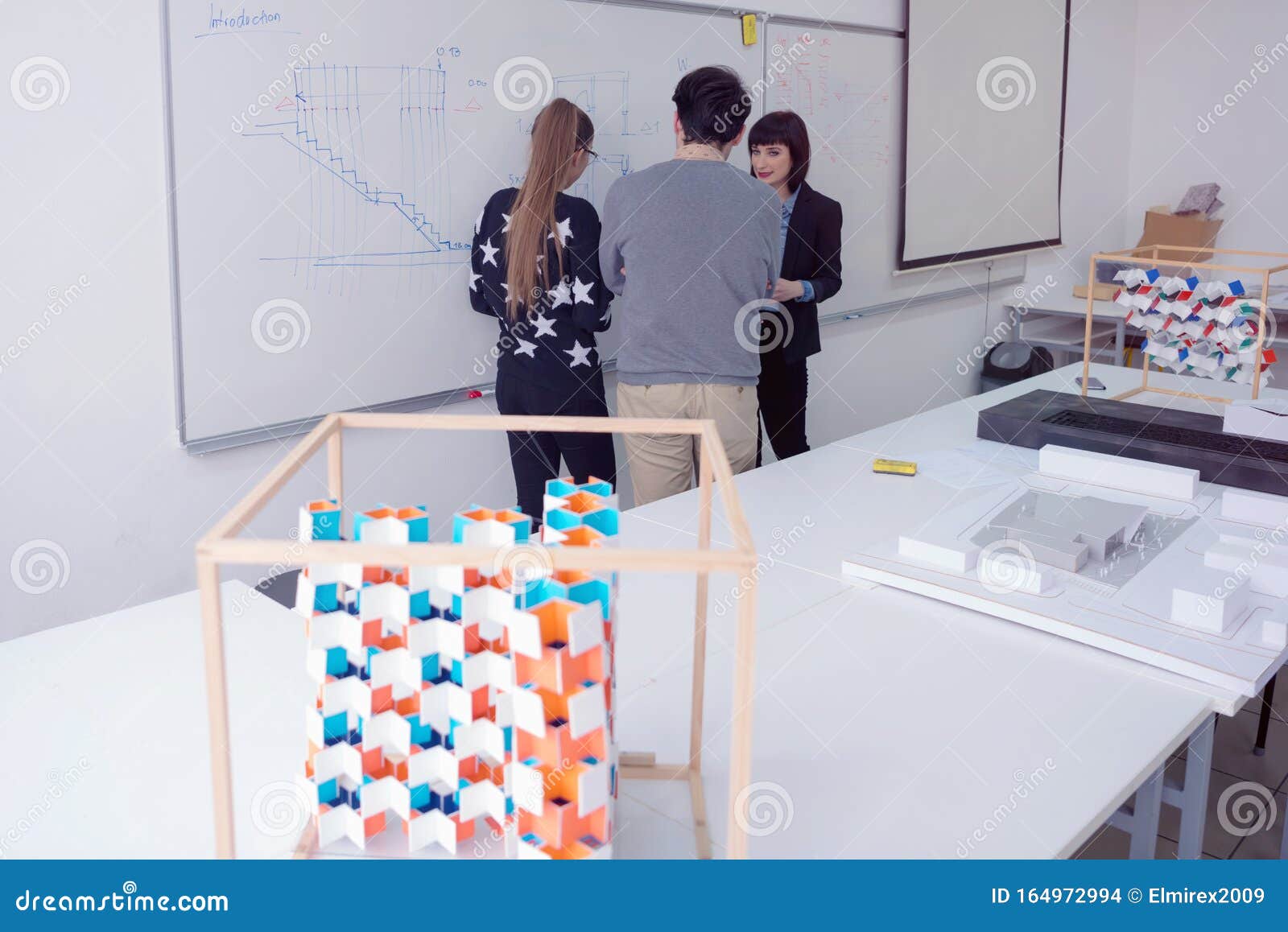 Female Architecture Teacher at Work. Female Professor Explain ...