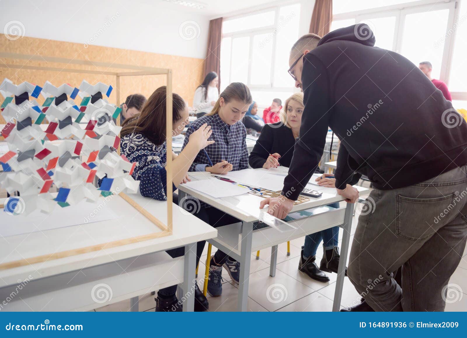 Female Architecture Teacher at Work. Female Professor Explain ...