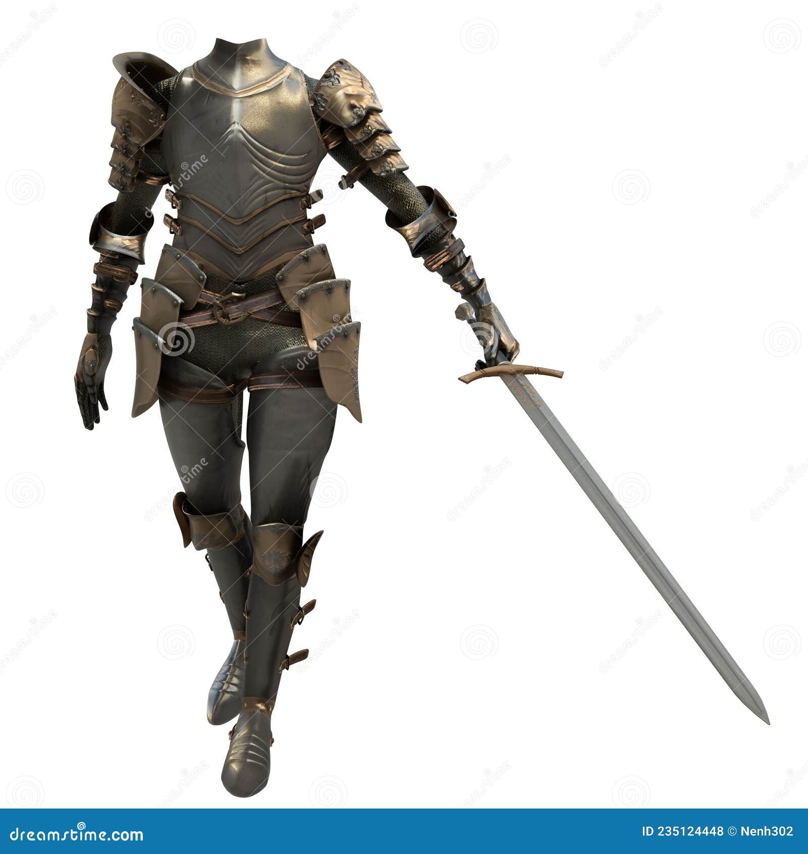 Female Armor Isolated on a White Background Stock Illustration ...