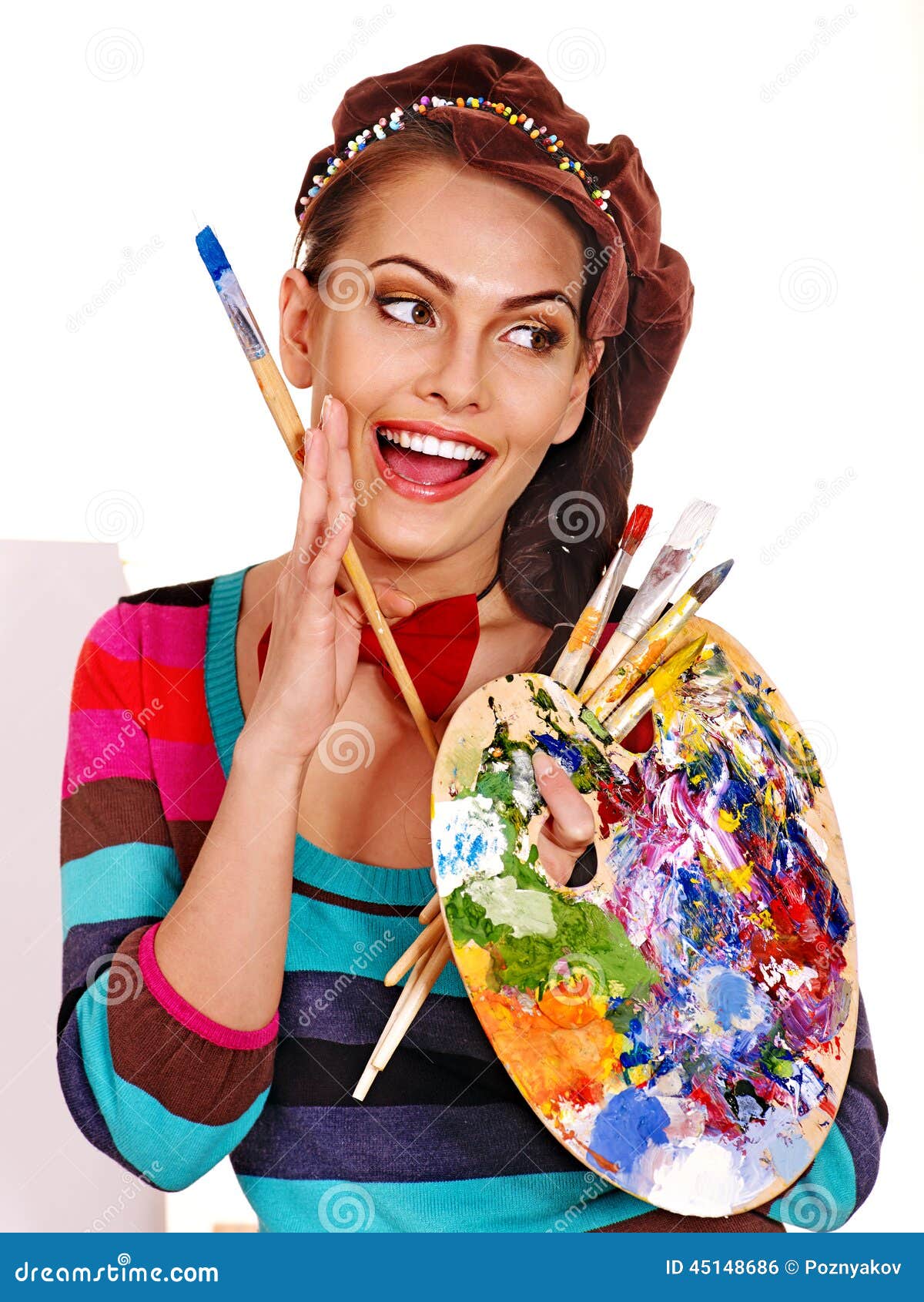 Female artist at work. stock photo. Image of artist, design - 45148686