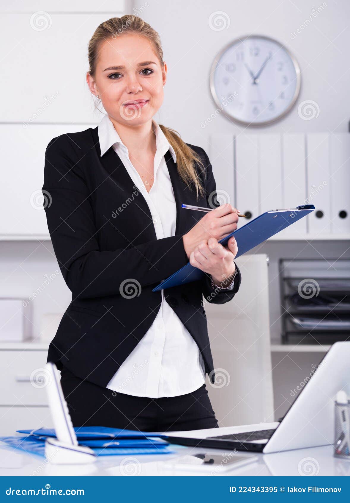 Female Assistant Noting Tasks Stock Image - Image of elegant ...